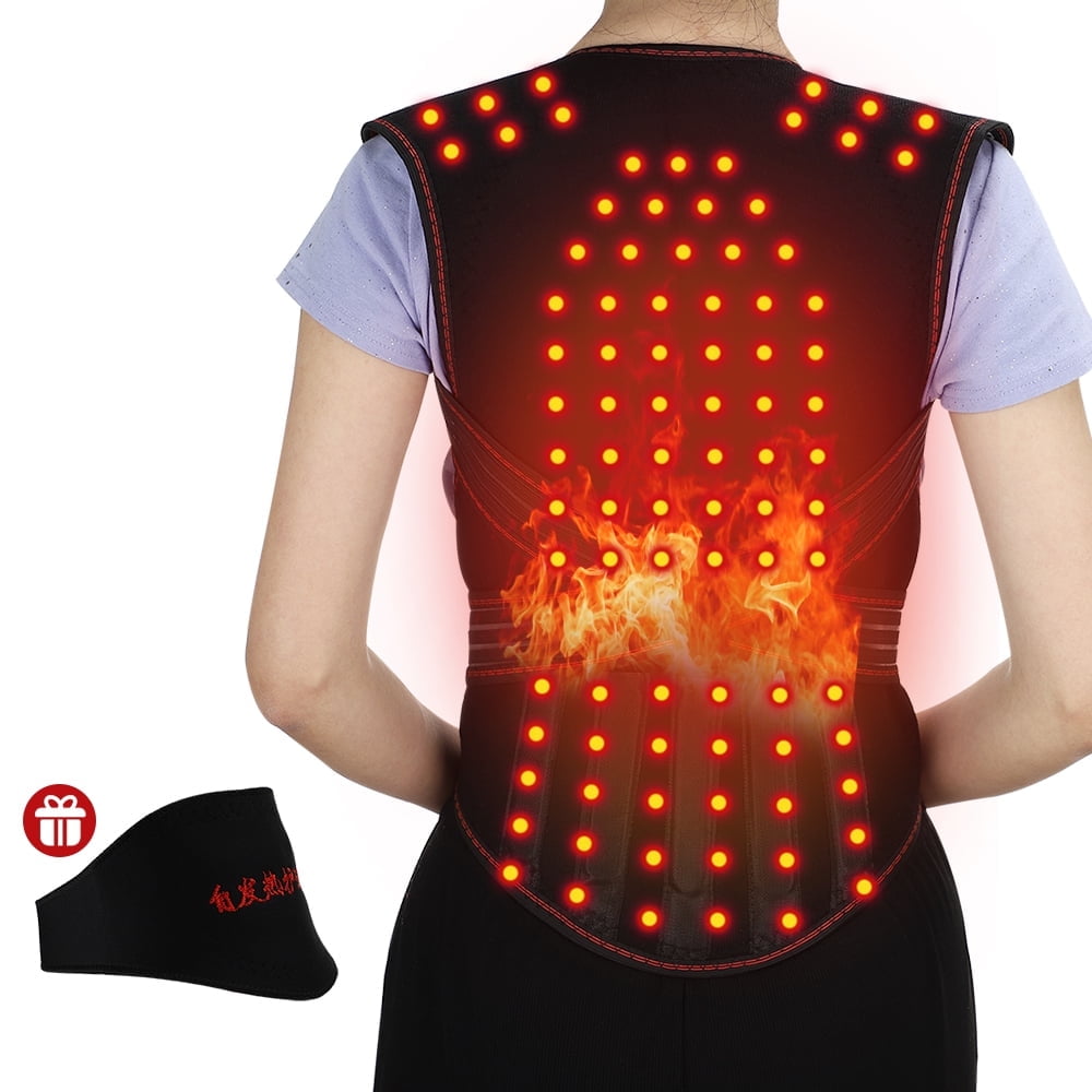 Heating Back Brace Posture Corrector with 108 Magnets, Heating Pad for ...