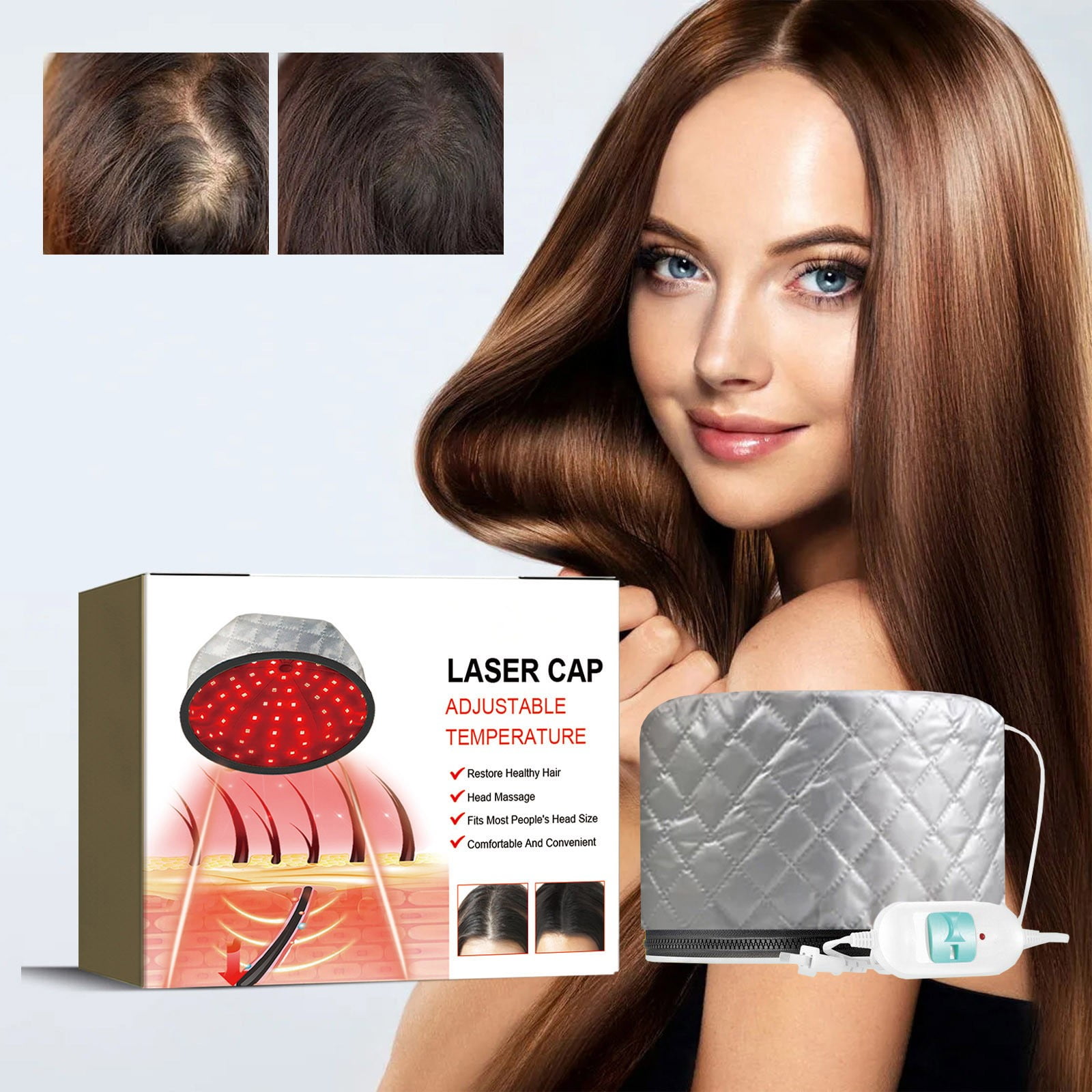 Heating Cap, Hair Treatment Cap, Adjustable Temperature Hair Steamer ...