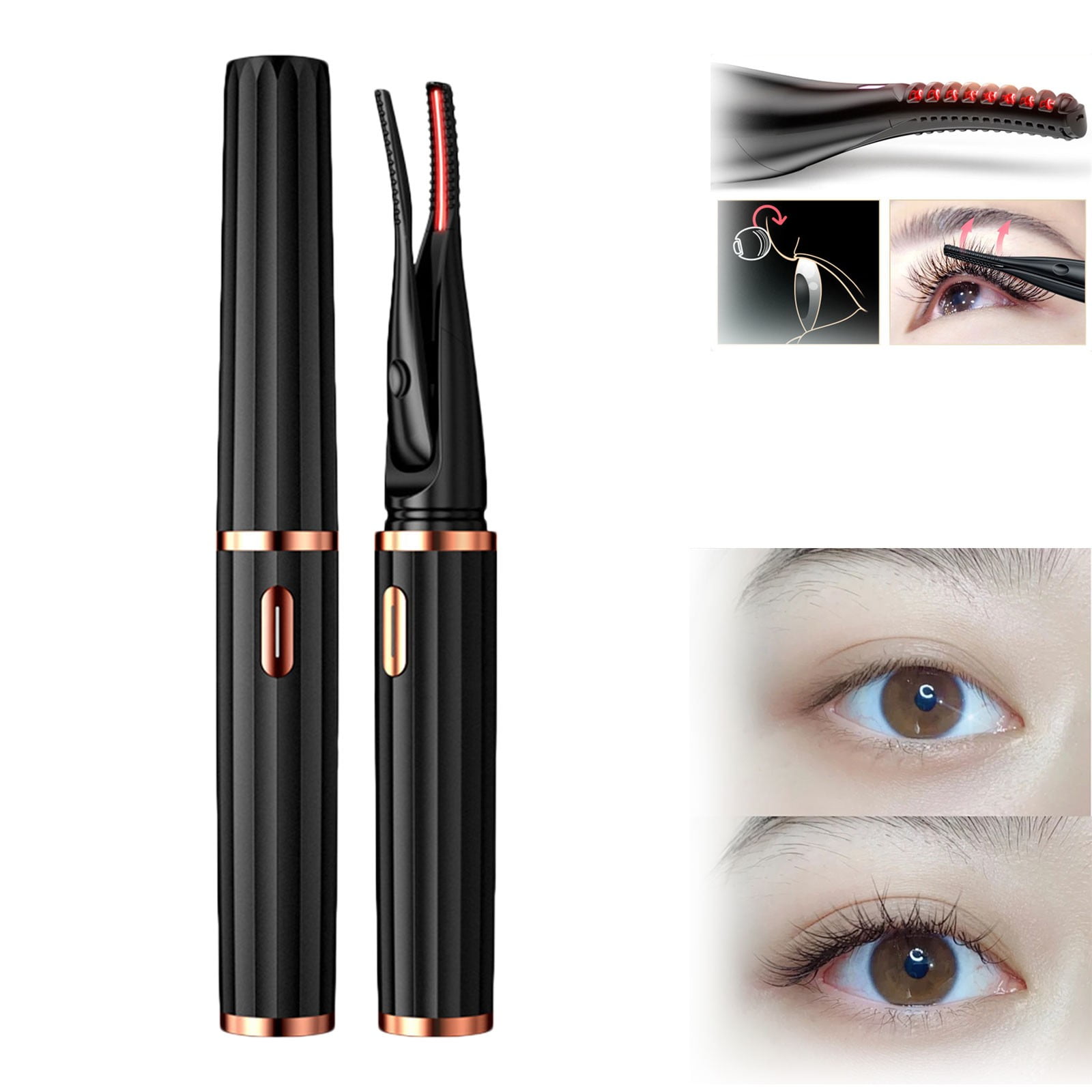 Heating Eyelash Curler, 2025 New Rechargeable Electric Eye Lash Eyelash ...
