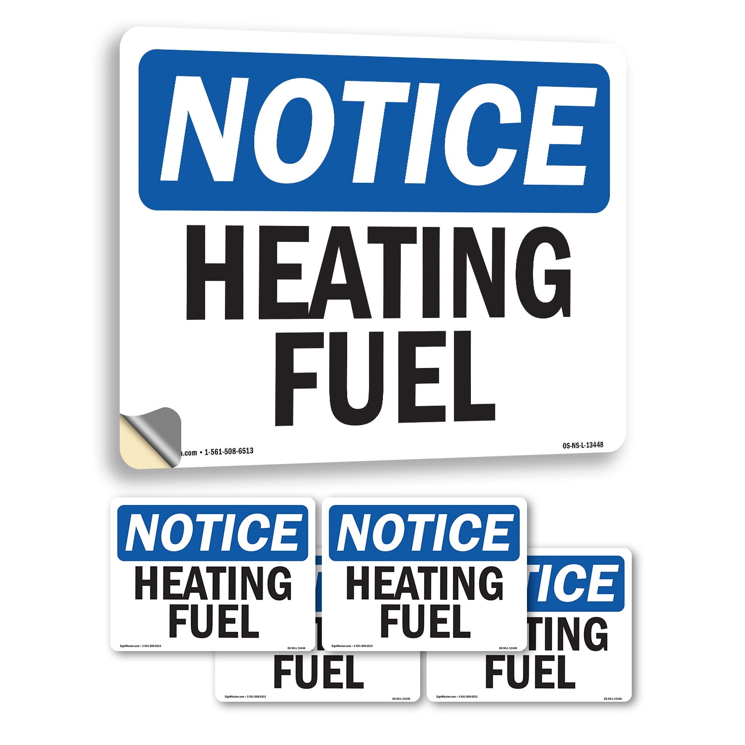 Heating Fuel OSHA Notice Vinyl Decal Label 10 Inch x 7 Inch - 5 Pack ...