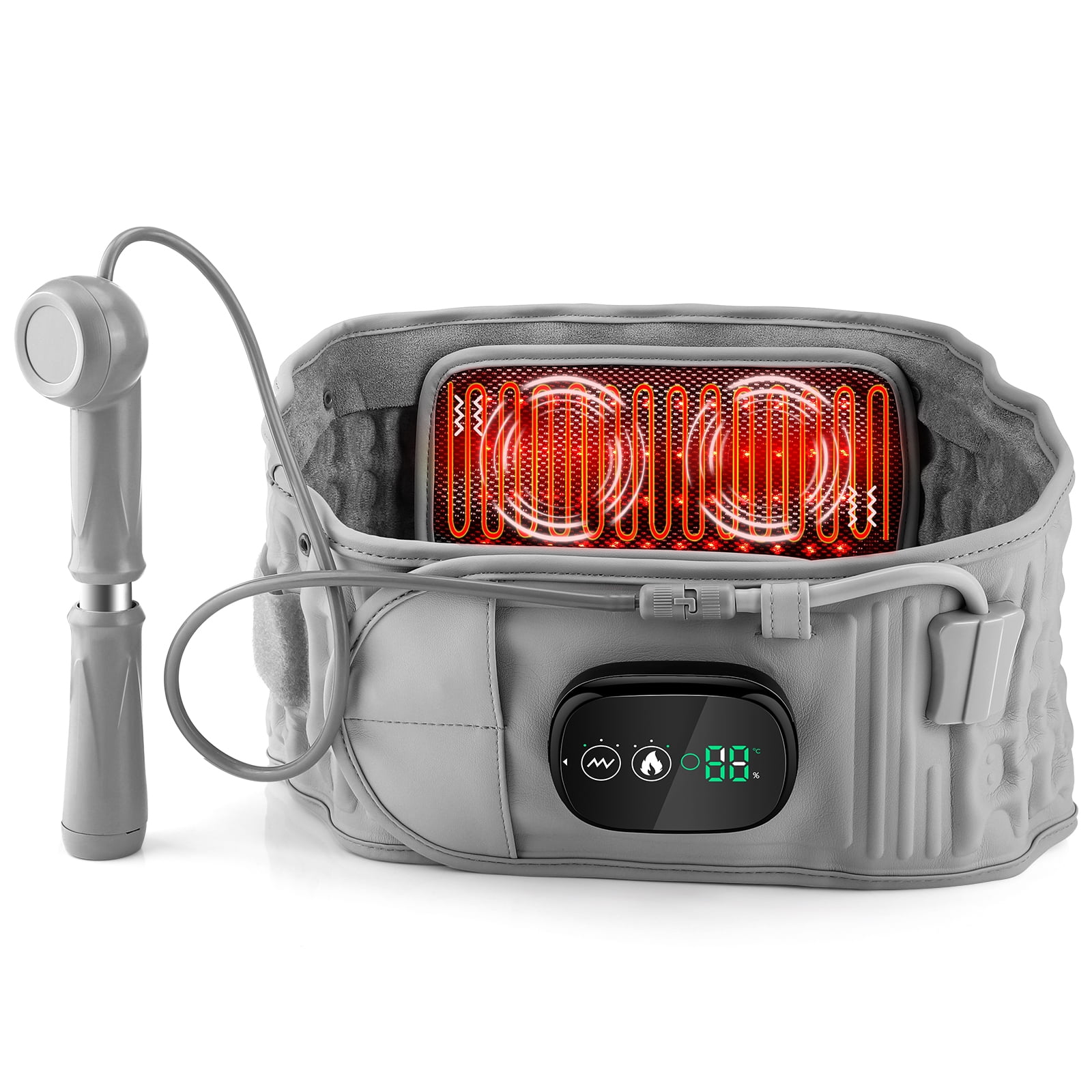 Heating Inflatable Belt Decompression Massaeger USB Charge LED Display ...