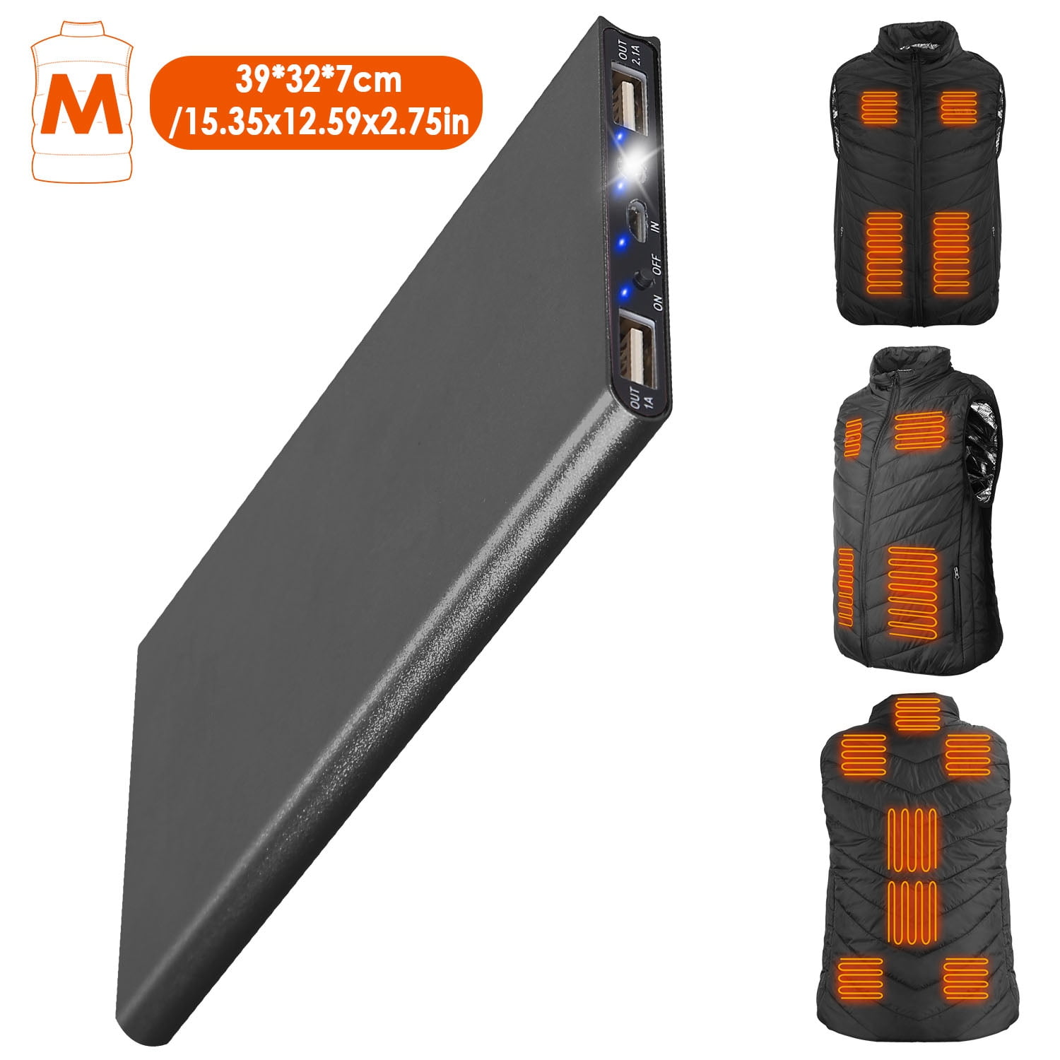 Heating Jacket for Winter, TeqHome Heated Vest Electric USB Jacket Men ...