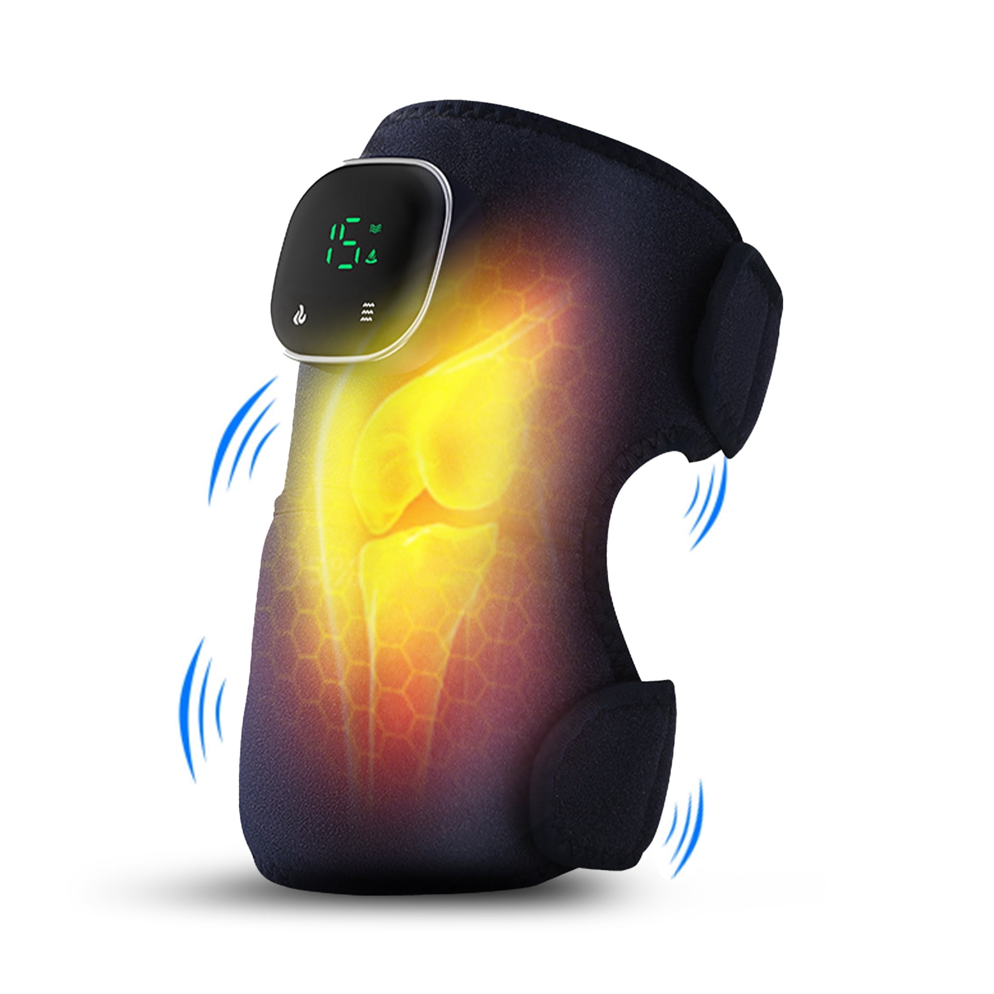 Heating Knee Massager, Brochao 3-in-1 Knee Shoulder Elbow Cordless ...