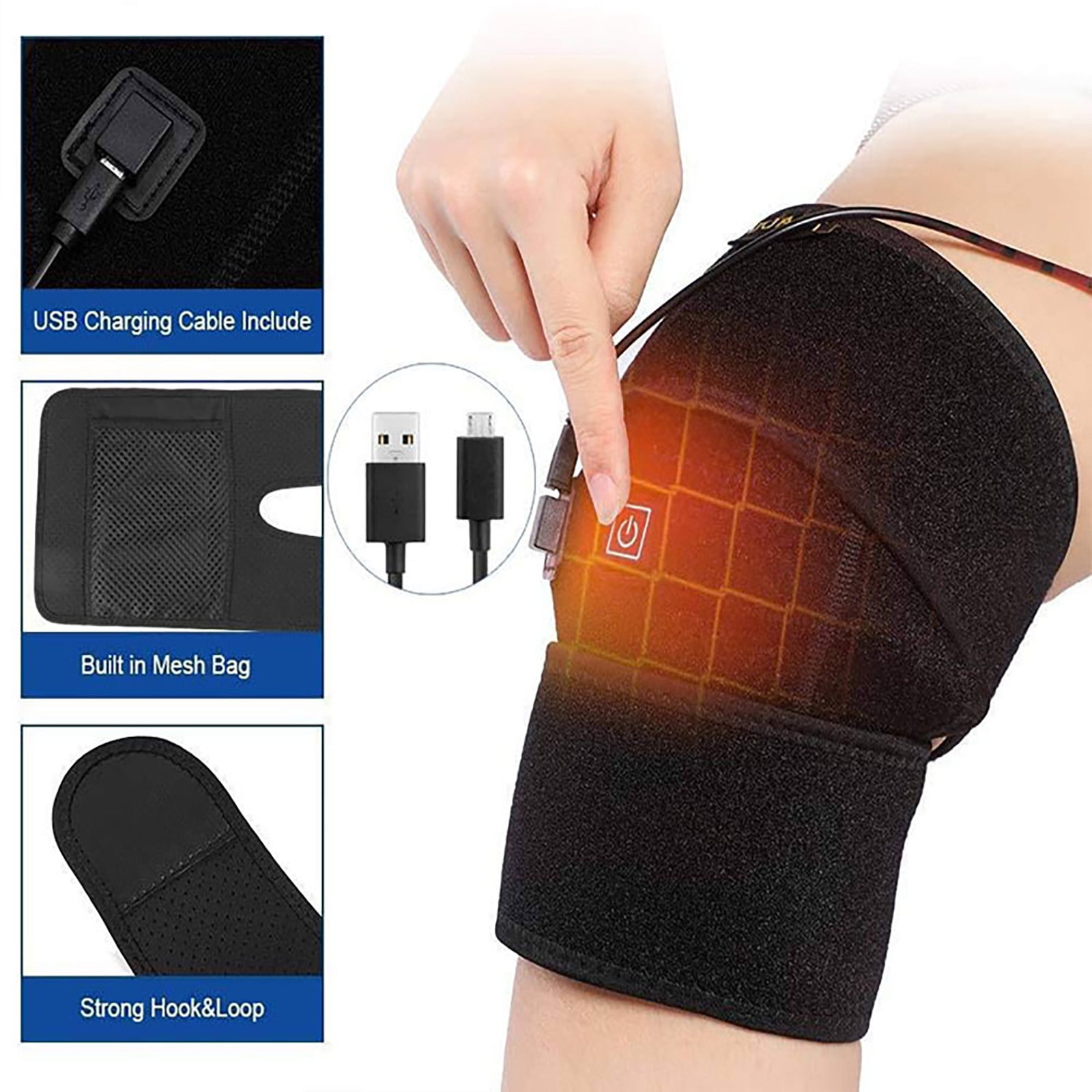 Heating Knee Pad, Vibration Payment Wormwood Knee Pad, Smart Usb Rechargeable Warmth Retention ...