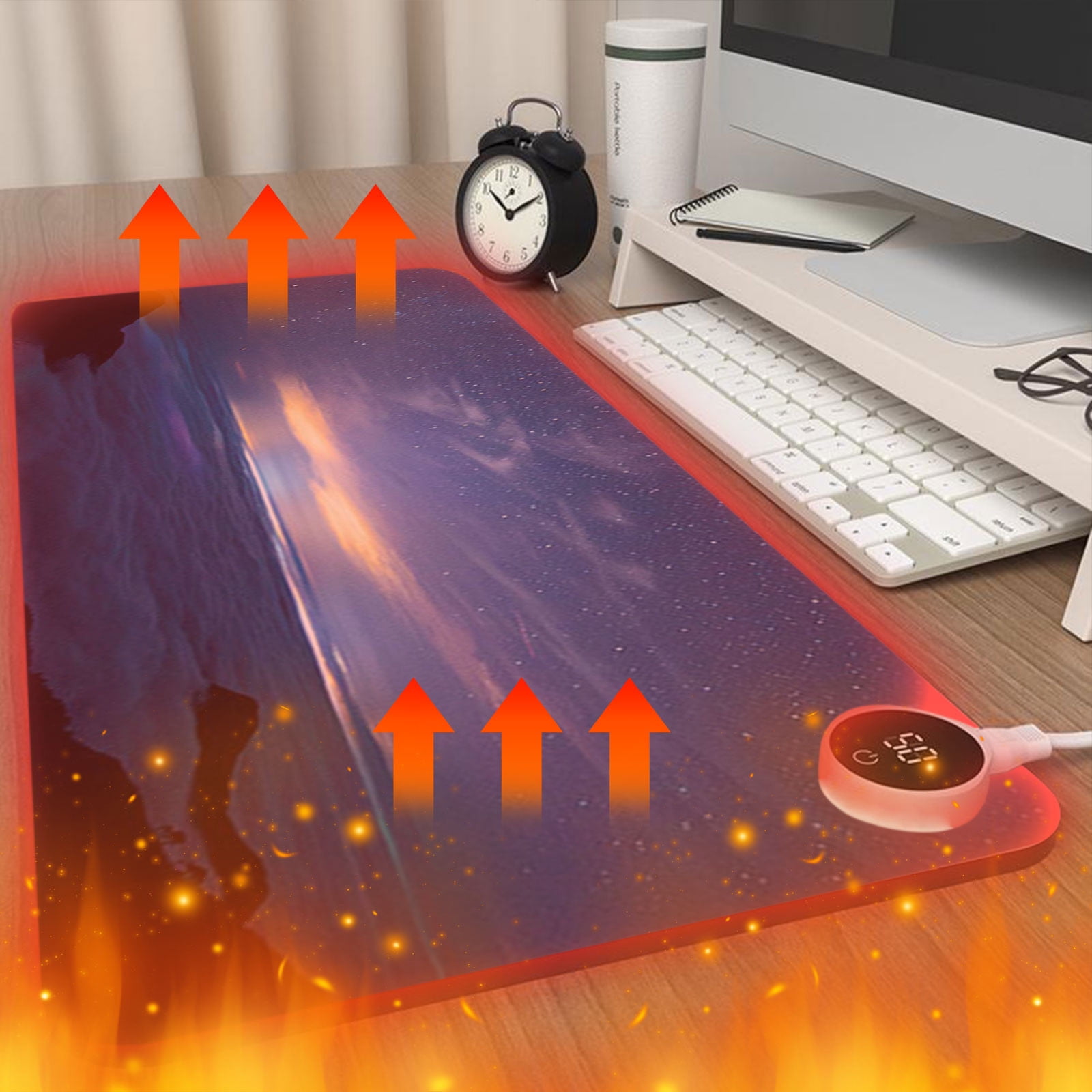 Heating Mouse Pad, Large Desktop Heating Pad for Office, Computer Desk, Warm Writing Pad for ...