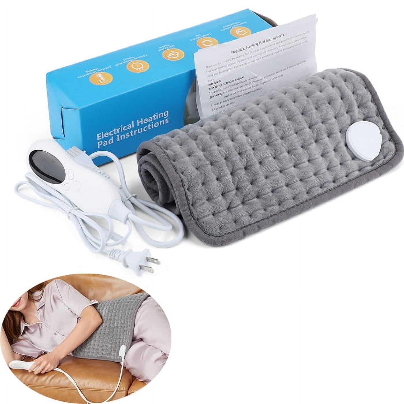 Heating Pad for Back Pain Relief ,10 Settings with LED Controller ...