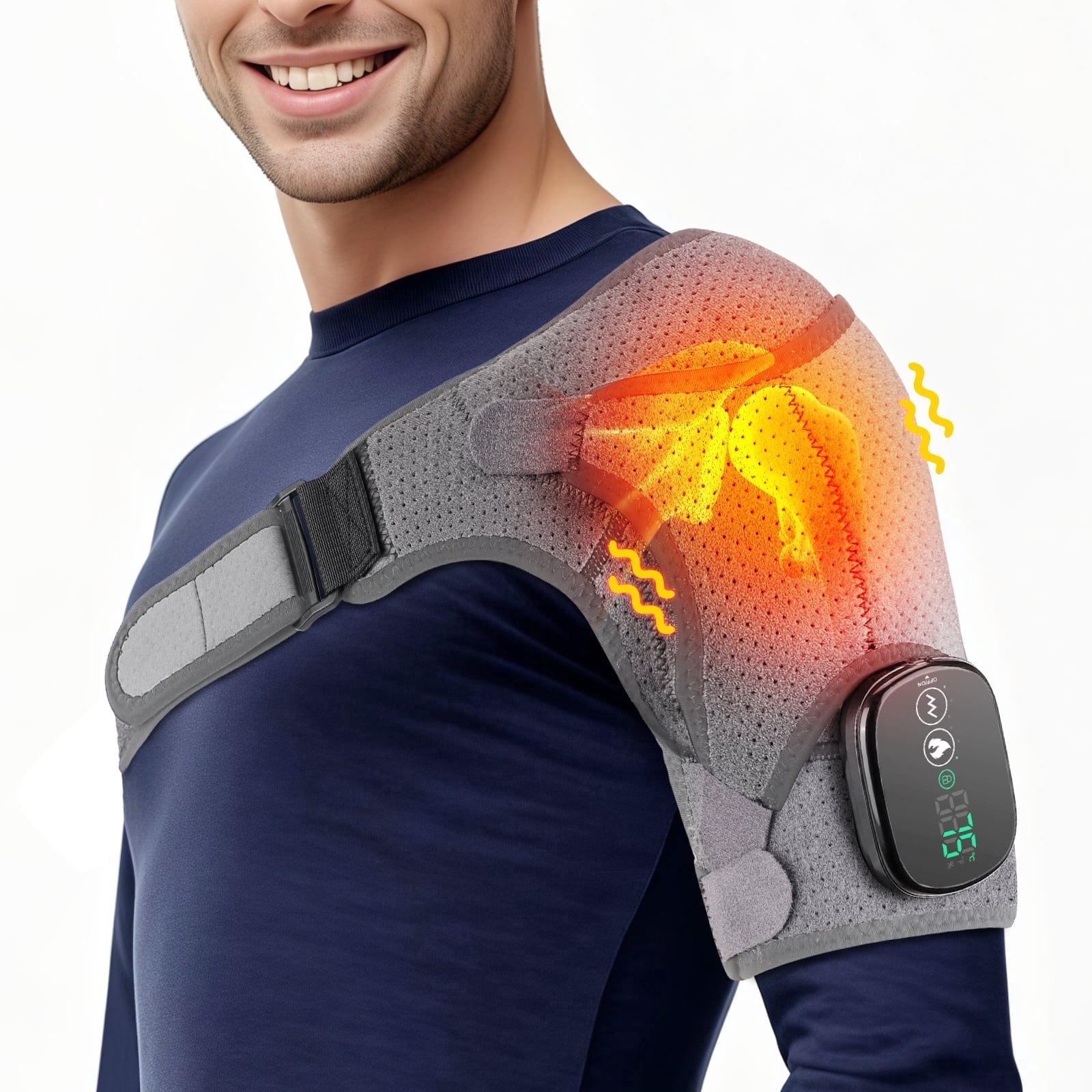 ArcticMist Heated Shoulder Brace Wrap, 3 Heat and Vibration Settings ...