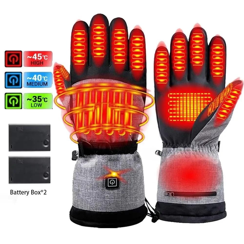 Heating Thermal Cotton Gloves, Waterproof Heated for Cycling ...