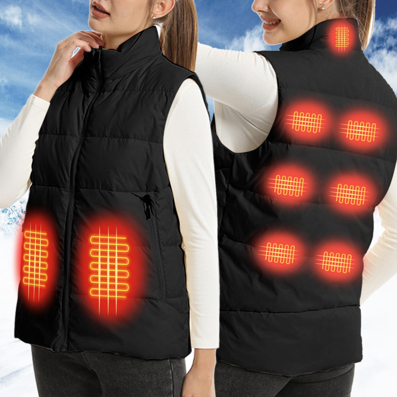 Heating Vest Smart Usb 11 Piece Male And Female Charging Heating Vest ...
