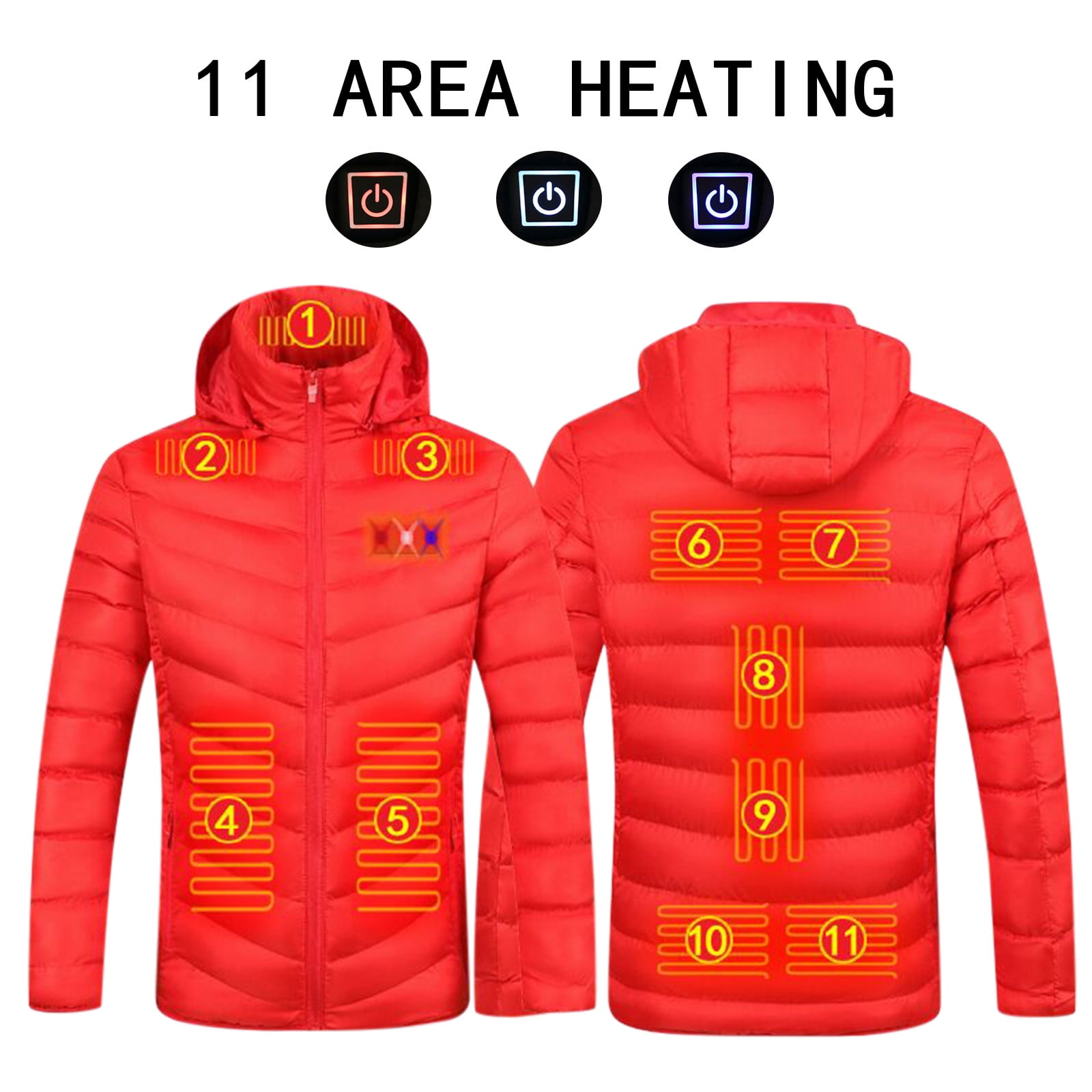 Heating Vest Usb 11 Piece Male And Female Charging HeatingHeated Coat ...