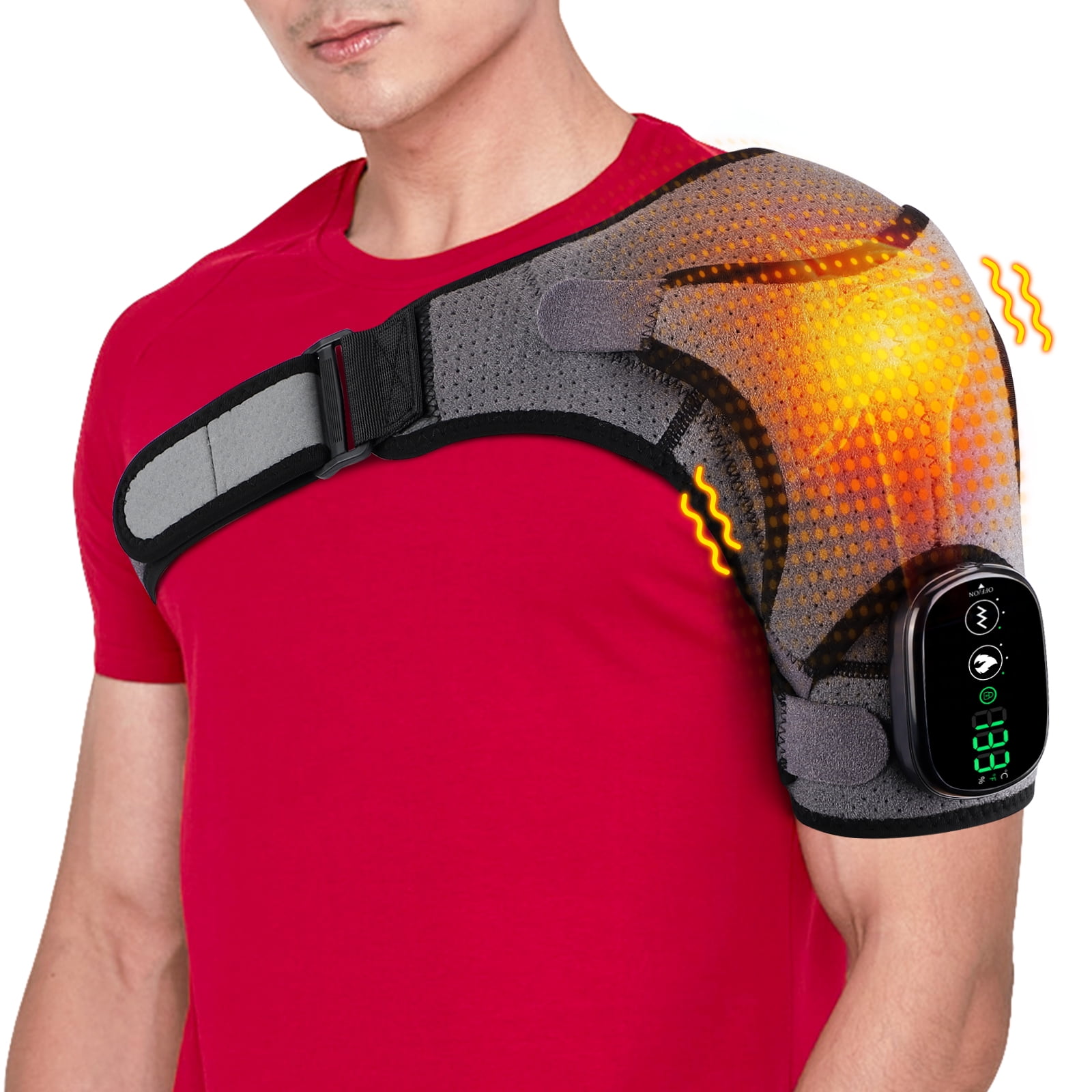 Heating Vibration Massage Shoulder Pad With Digital Display Controller ...