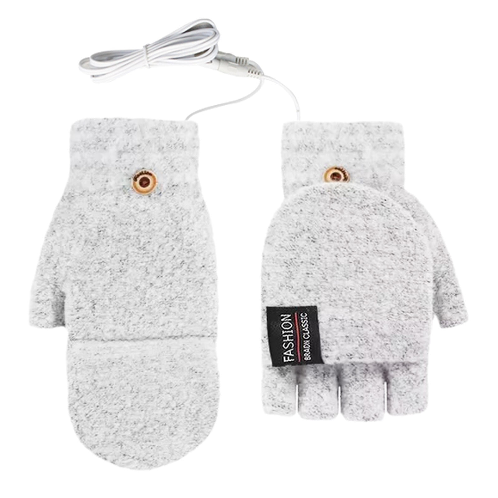 Heating & Warming USB Flip Gloves Double Heating Technology Half-Finger ...
