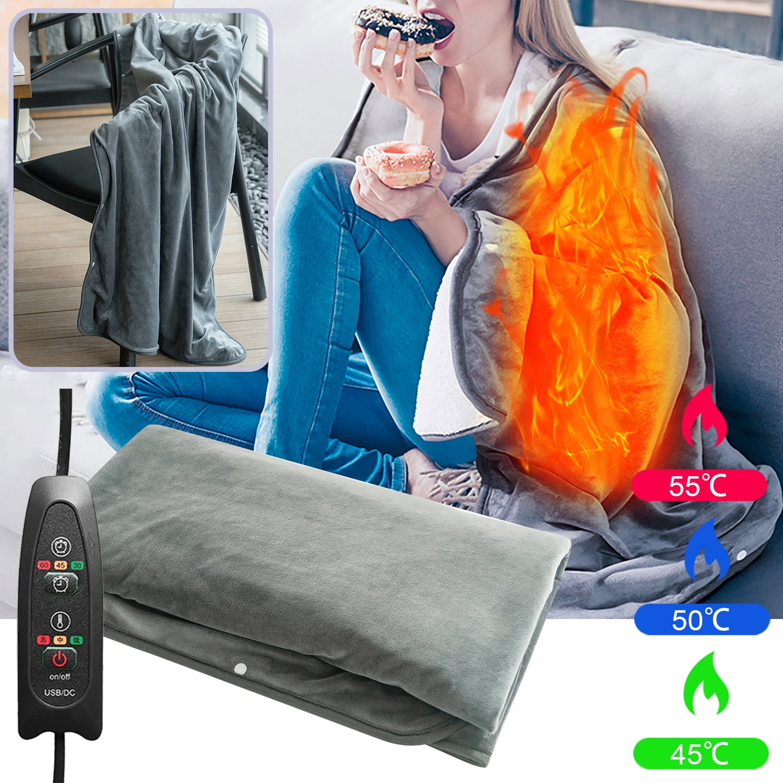 Heating and Warming Advanced Blanket with 3 Speed Temperature Control ...