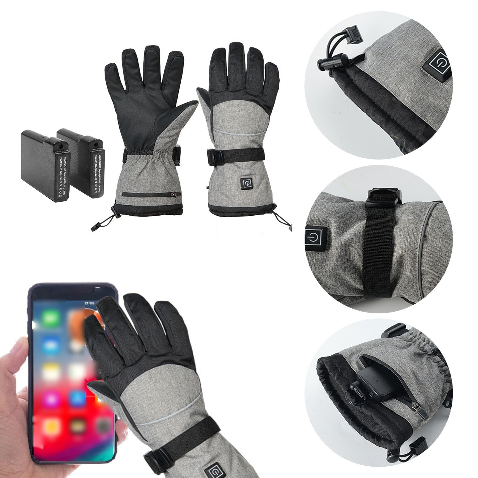 Heating&warming Outdoor Thickened Warm Gloves with Velvet and ...