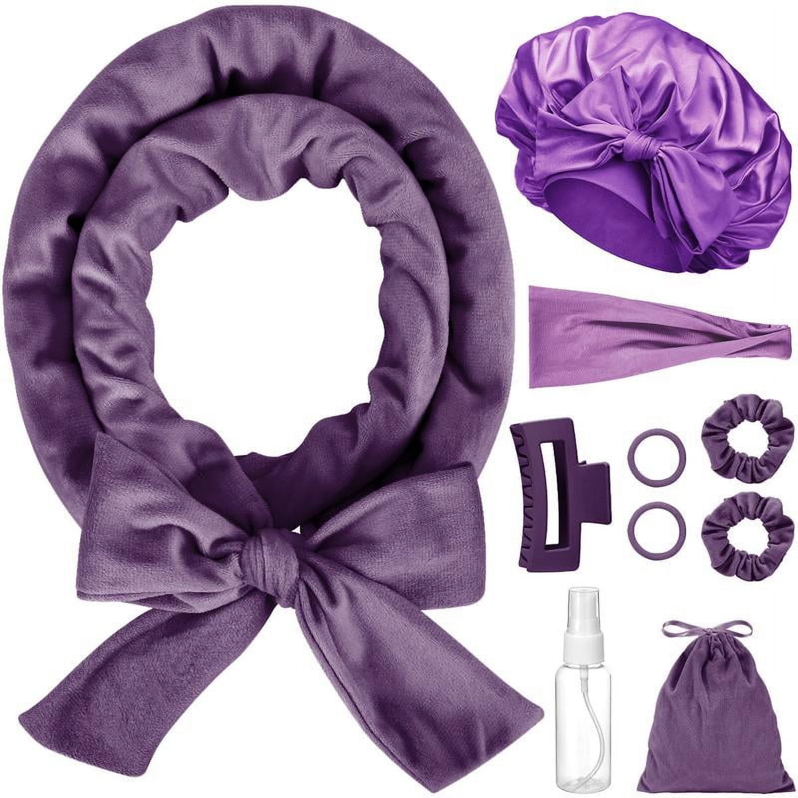 Heatless Curlers with Double Layer Satin Sleep Bonnet, Heatless Curls ...