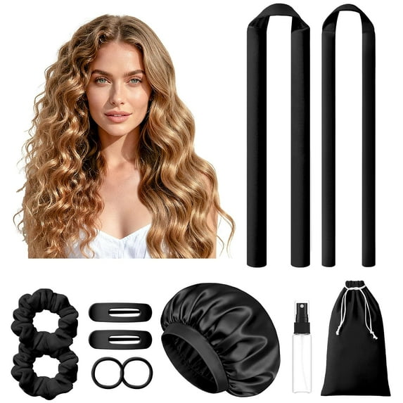 Heatless Curls Overnight, 2 Sizes of Soft Hair Rollers for Women with ...
