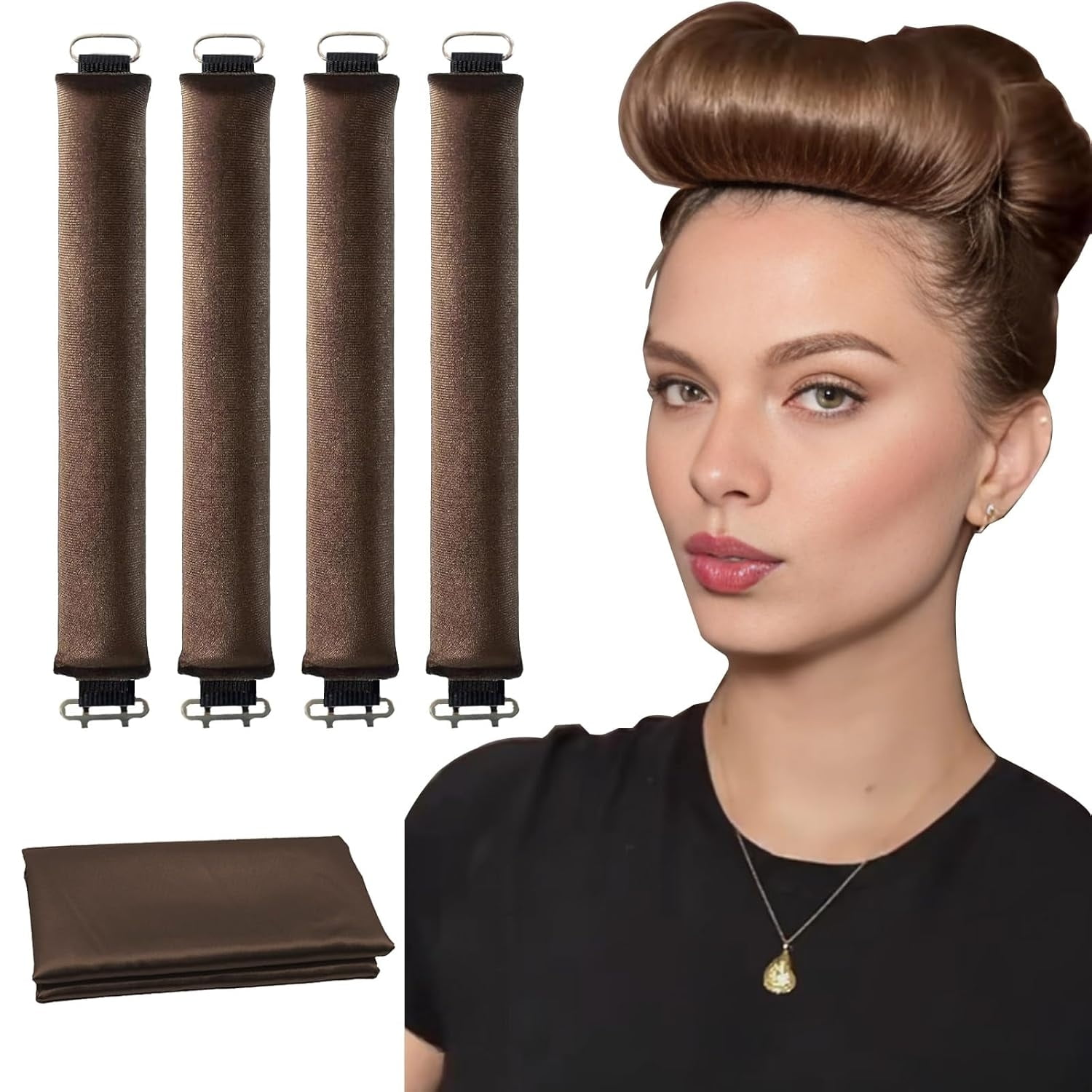 Heatless Curls Overnight, 5Pcs Heatless Hair Curlers to Sleep in ...