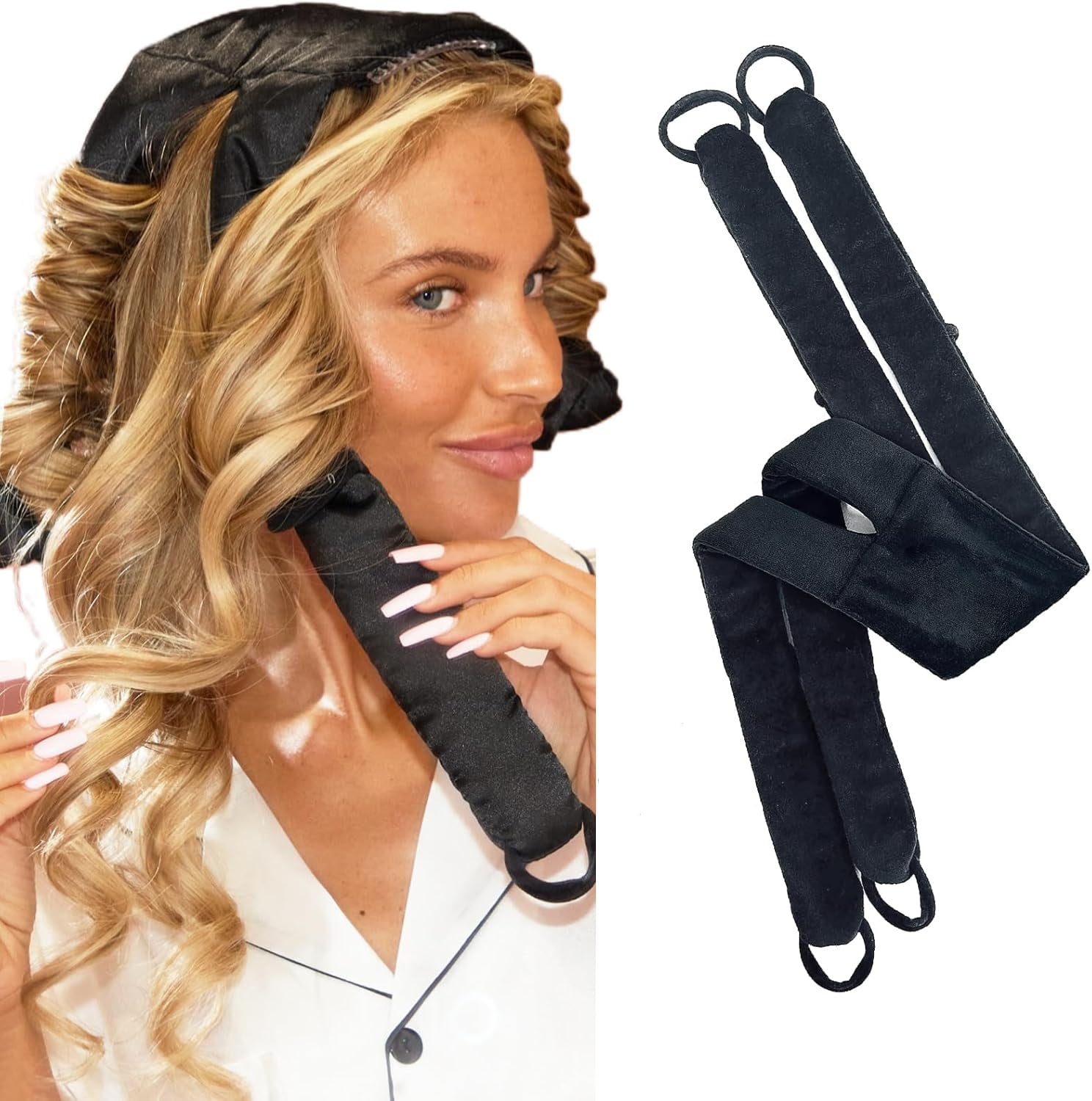 Heatless Hair Curler Curls Overnight Rods No Heat Hair Curlers to Sleep ...