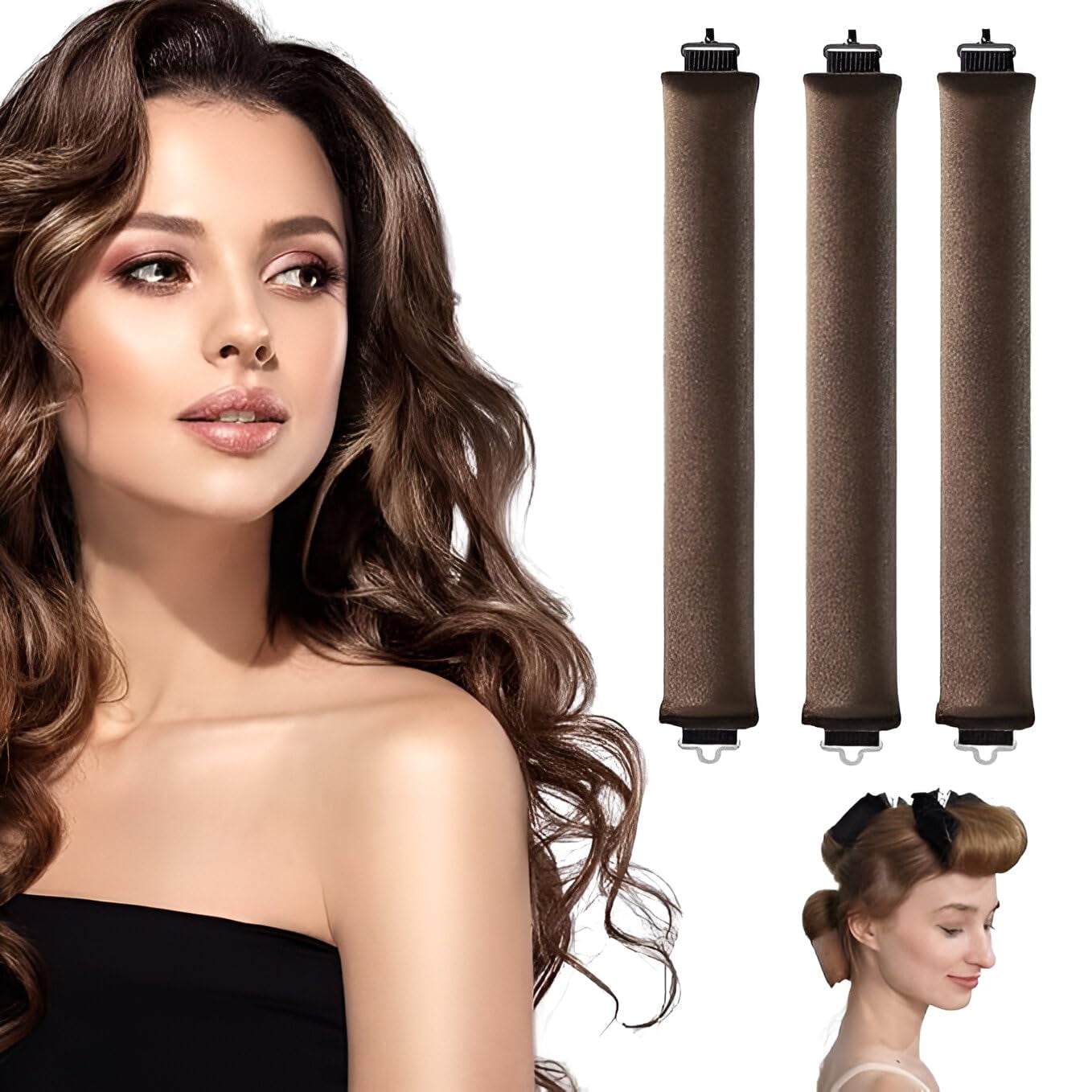 Heatless Hair Curler Flexible Satin Curling Rod with Hook for All Hair ...