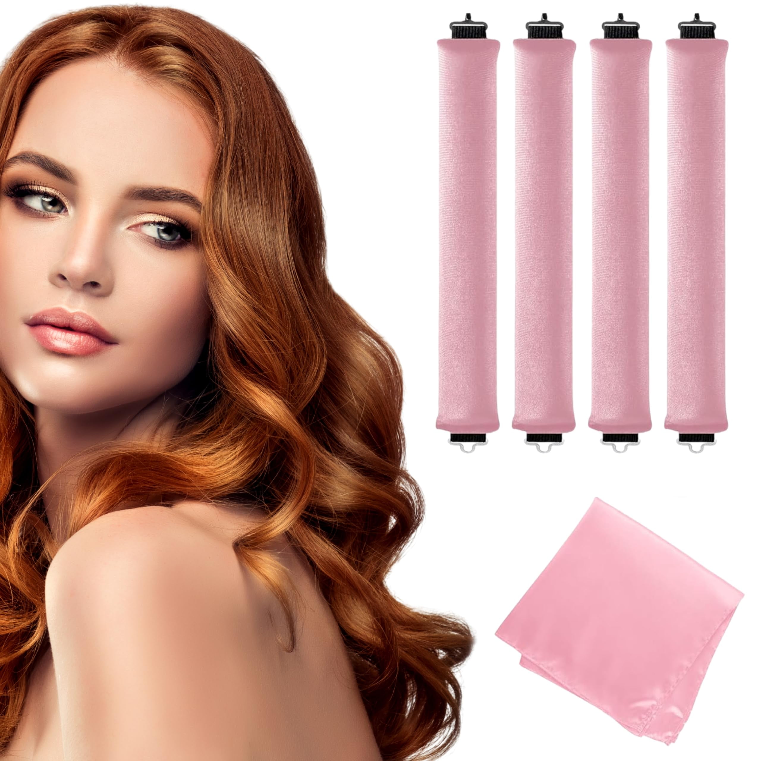 Heatless Hair Curler-Over Night Blowout Rods-Soft Velvet Hair Rollers ...