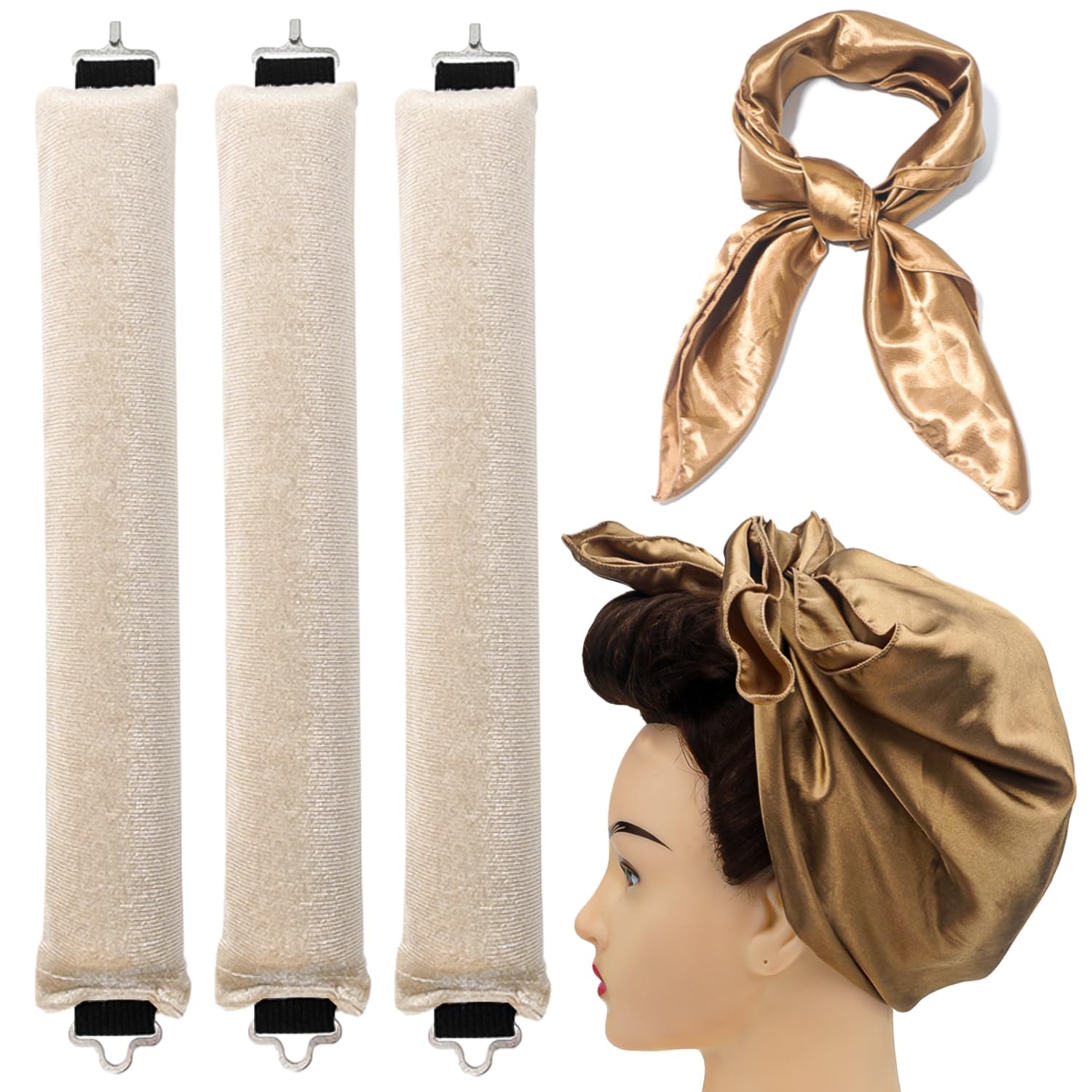 Heatless Hair Curler Overnight Blowout Rods Jumbo, Heatless Curls No ...