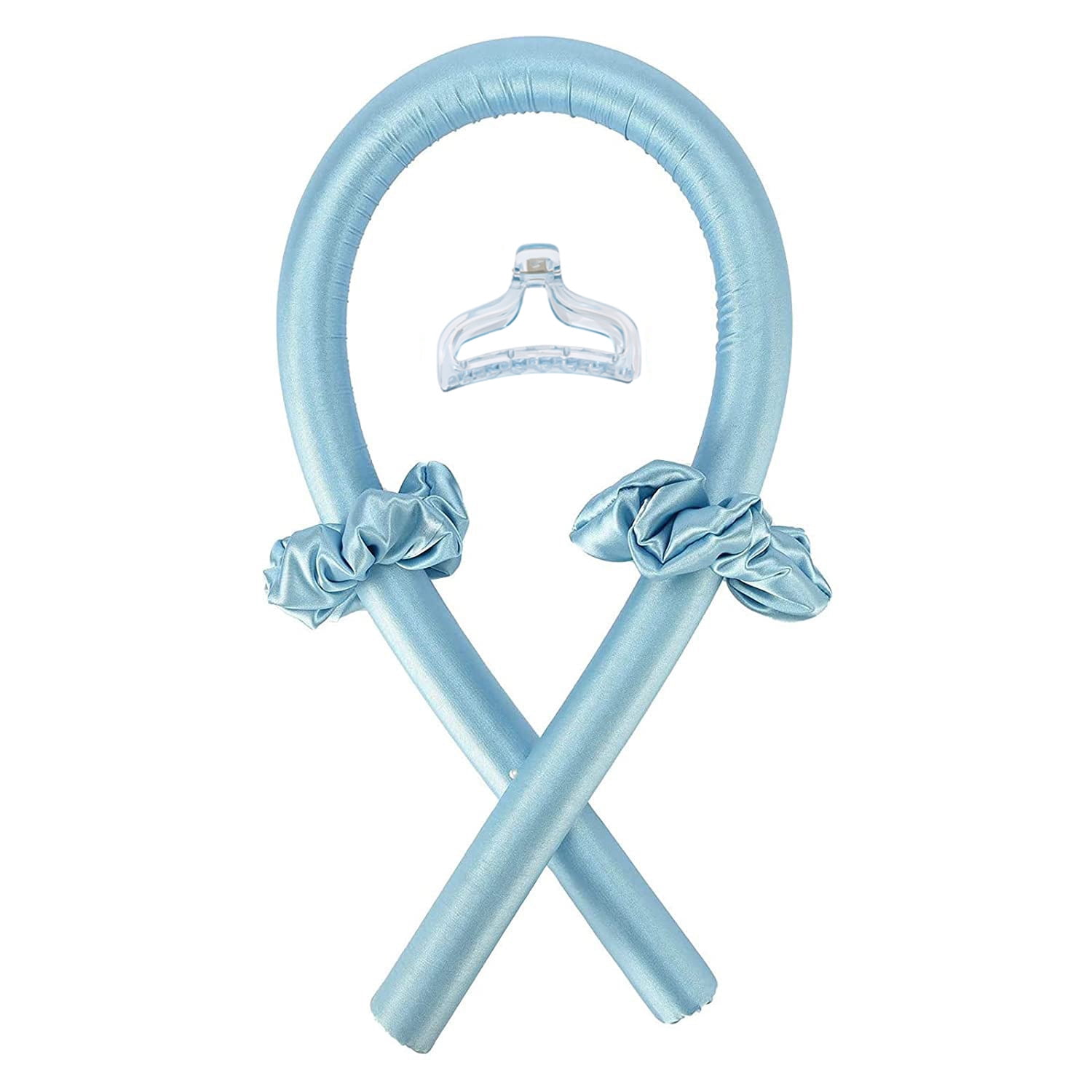 Heatless hair curler Headband No Heat Silk Ribbon Curling Rod Hair Roller Curls with Hair Claw ...