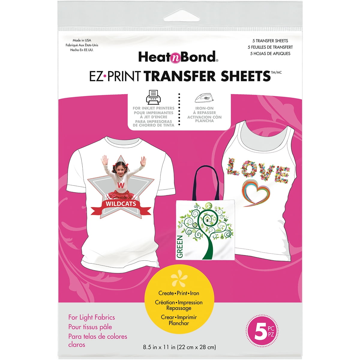 HeatnBond EZ Print Transfer Sheet-8.5"X11" 5/Pkg - Walmart.com