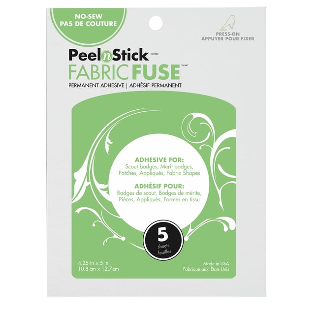 HeatnBond Peelnstick Fabric Fuse 4.25 inch x 5 inch Clear Sheet - 5 ...