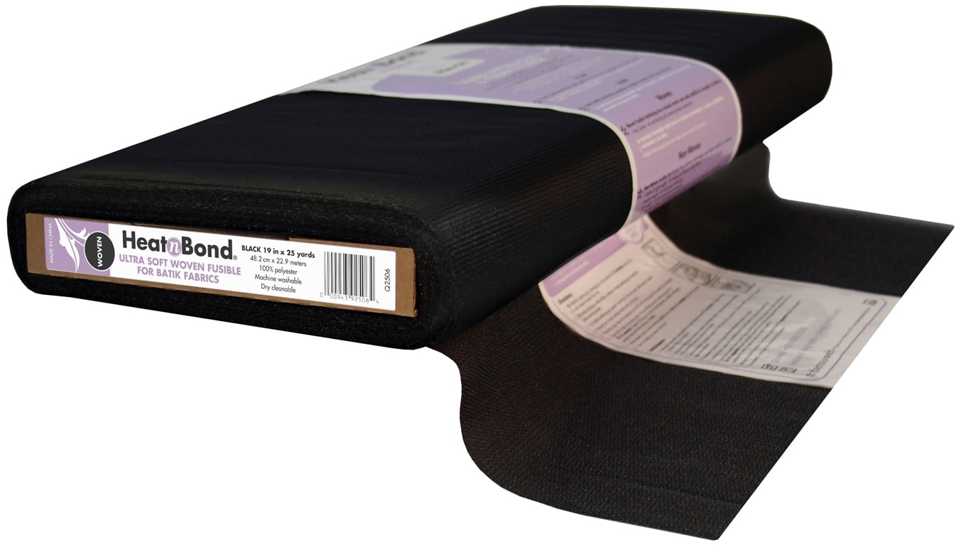 HeatnBond Ultra Soft Woven Fusible Interfacing for Batik, Black, 19 in ...
