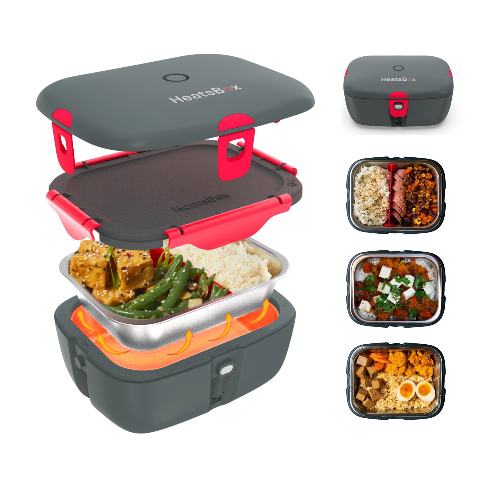 HeatsBox Go Electric LunchBox - Portable, Leakproof, Food Warmer, App ...