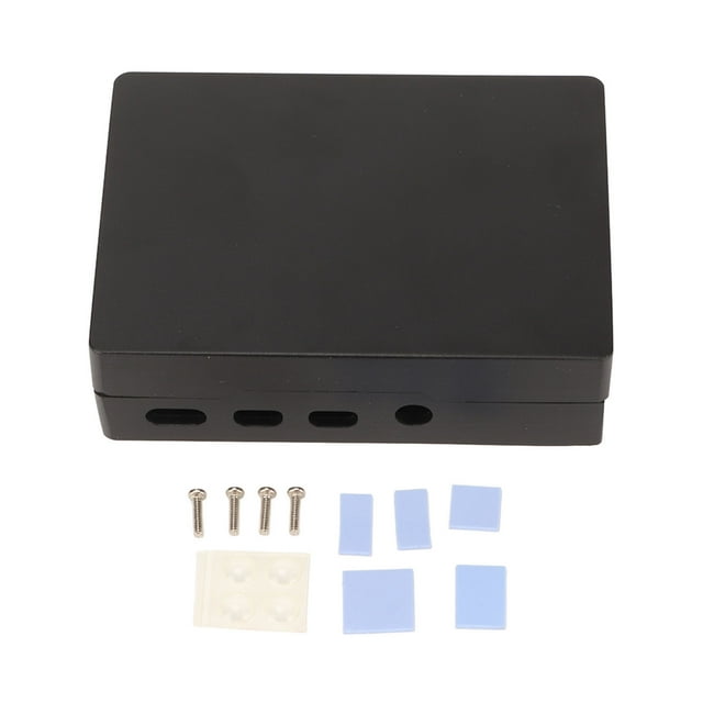 Heatsink Case Aluminium Alloy Cooling Metal Case With Multiple Interfaces For Raspi 4b Black