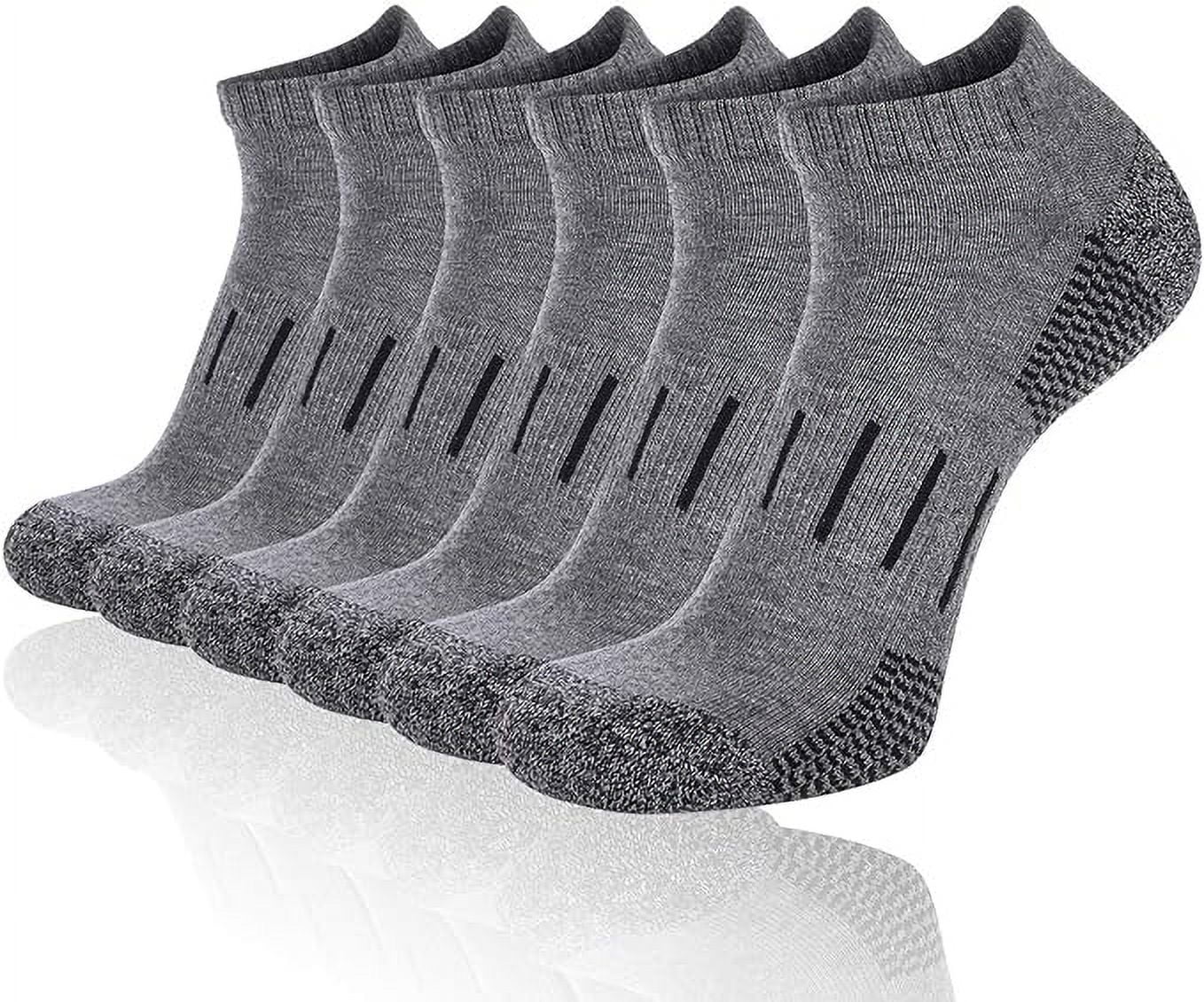 Heatuff Mens Athletic Ankle Socks Moisture Wicking Cushion Running Low ...