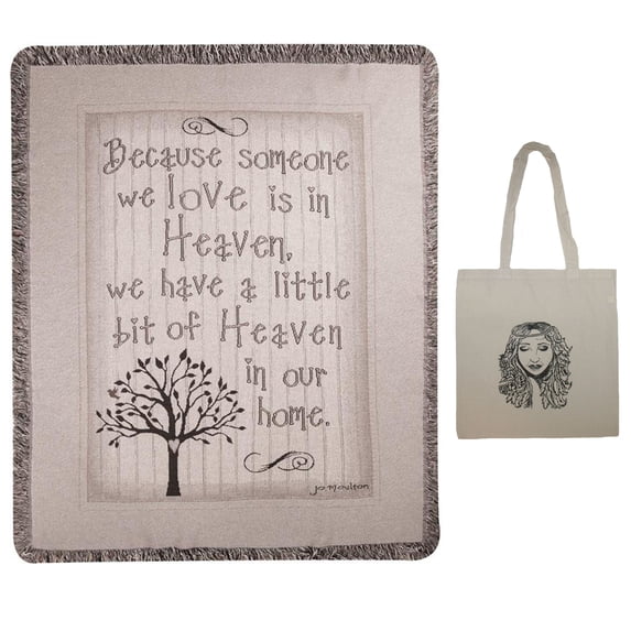Heaven 50" x 60" Inspirational Tapestry Throw Blanket & Angel Tote ...