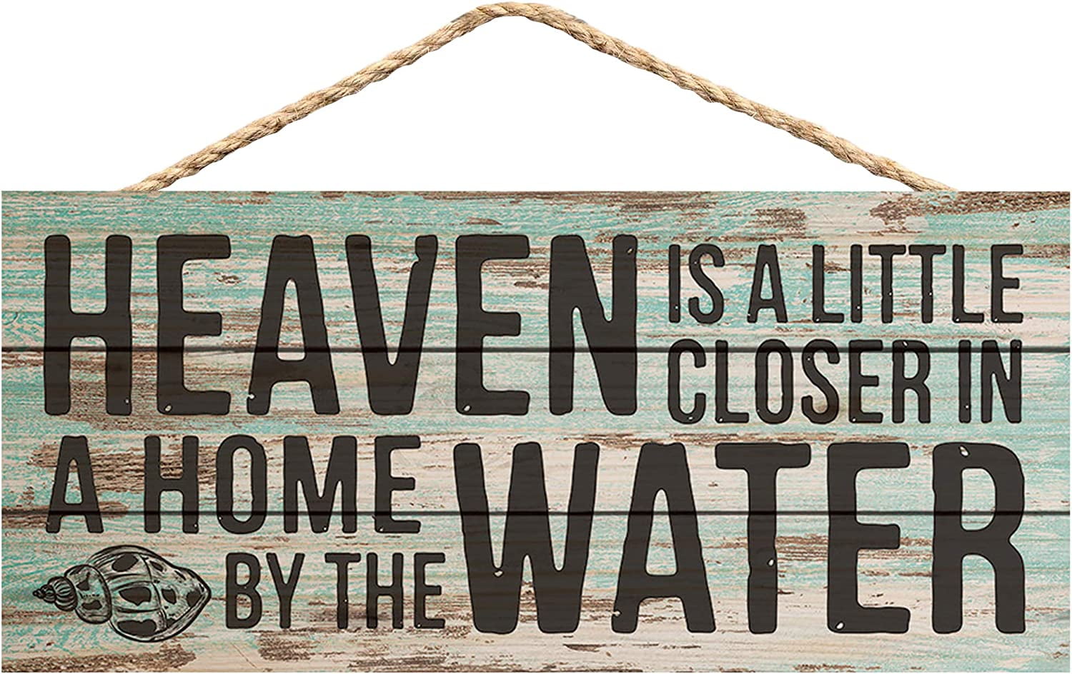 Heaven Closer Home by Water Teal Distressed 12x4 inch Wood Wall Hanging ...