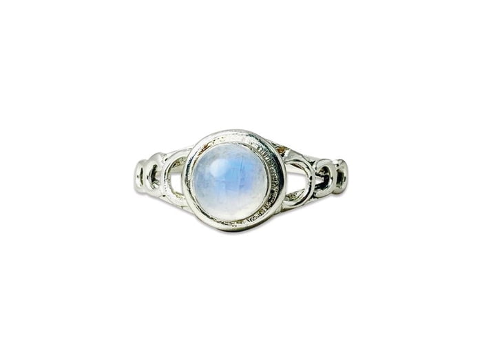 Heaven Crafts 925 Sterling Silver Blue Fire Moonstone Ring Gift For Her ...