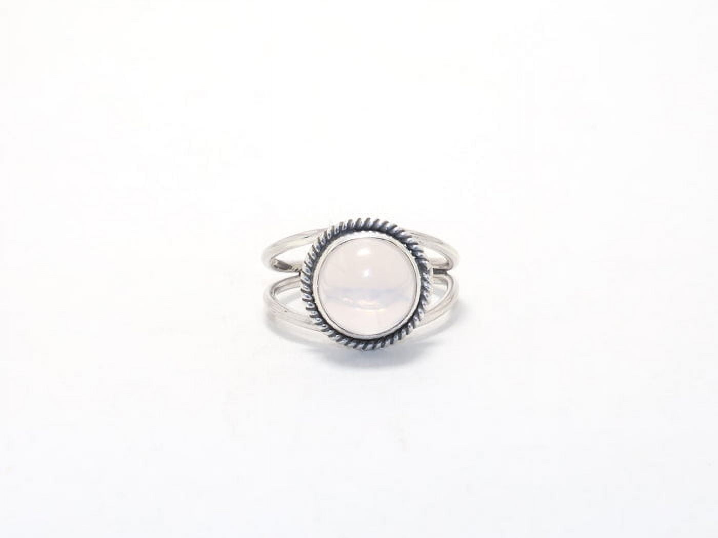 Heaven Crafts 925 Sterling Silver Genuine Rose Quartz Ring Handmade Statement Ring Promise Gift ...