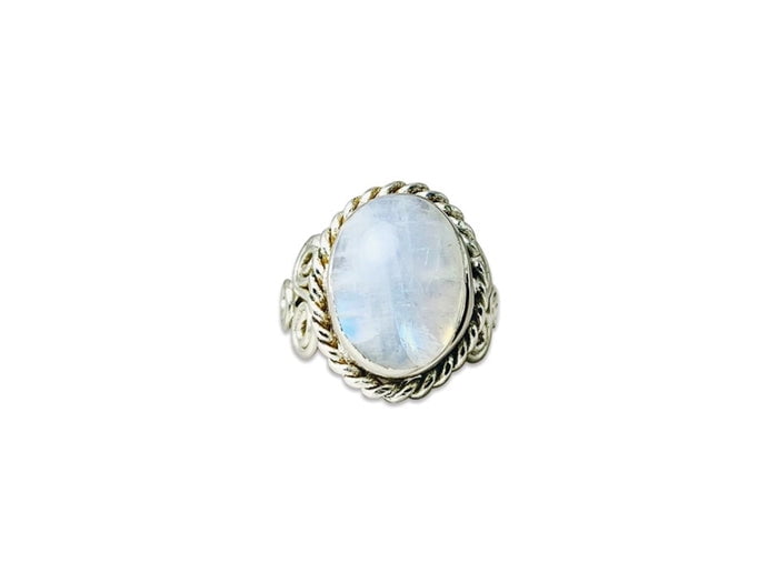 Heaven Crafts 925 Sterling Silver Rainbow Moonstone Designer Ring ...
