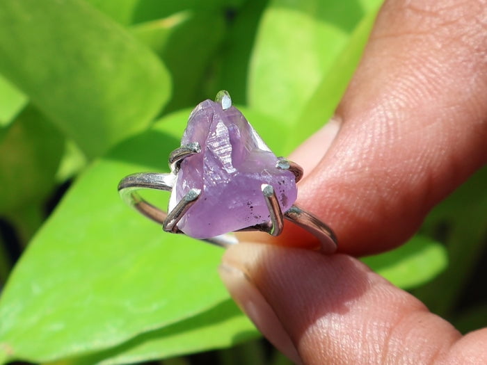 Heaven Crafts 925 Sterling Silver Raw Amethyst Ring Rough Gemstone ...