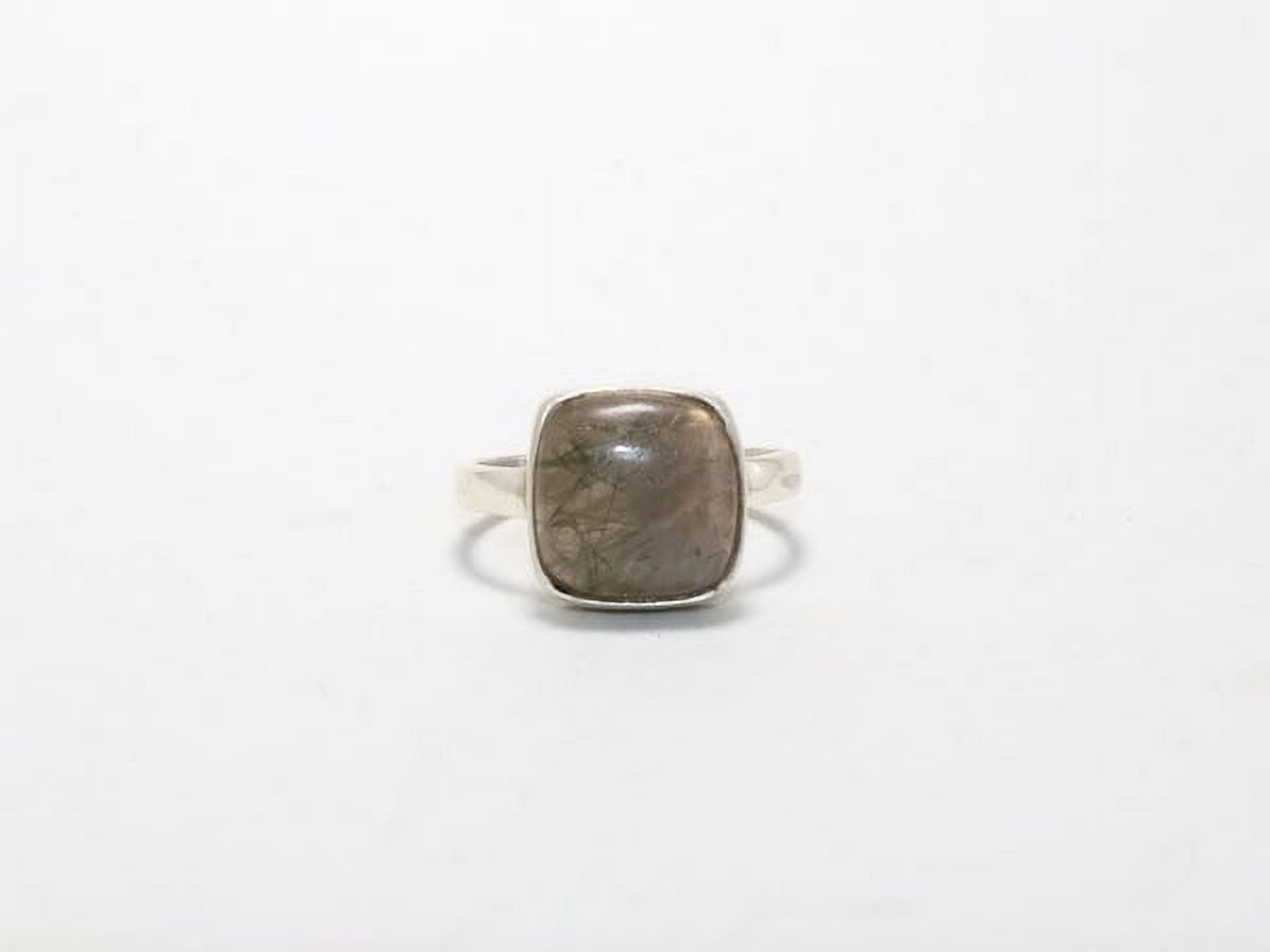 Heaven Crafts Black Rutile Ring 925 Sterling Silver Dainty Minimalist ...