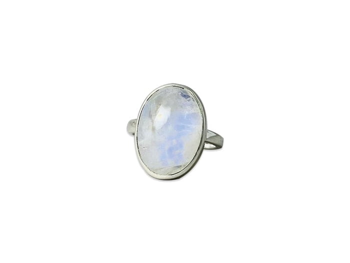 Heaven Crafts Genuine Moonstone Ring 925 Sterling Silver Dainty Ring ...