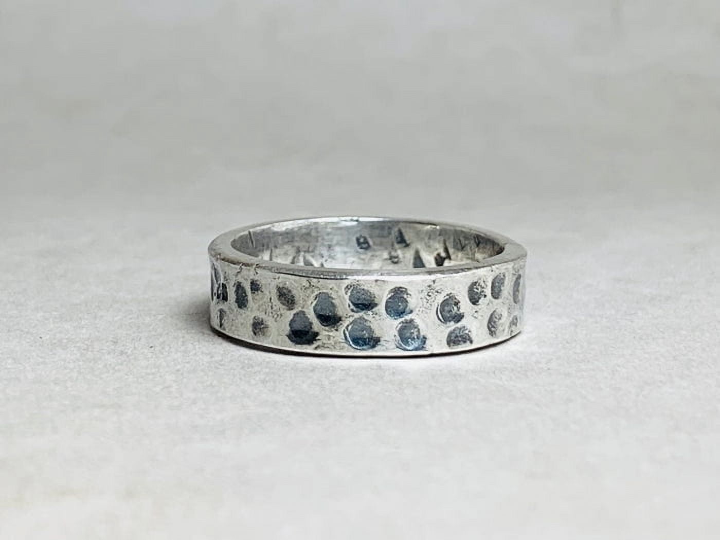 Heaven Crafts Sterling Silver 925 Hammered Band Ring Handmade Statement ...