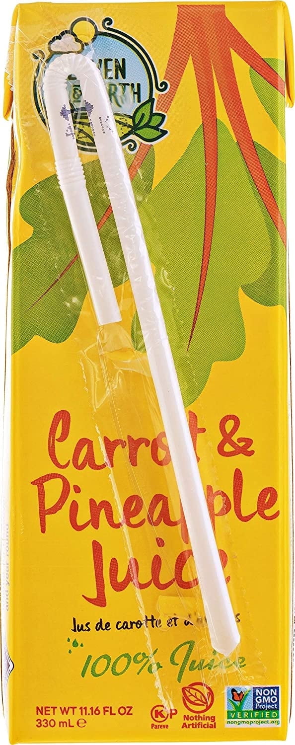 Heaven & Earth 100% Carrot & Pineapple Juice, 11.16oz (10 Pack) 100% ...