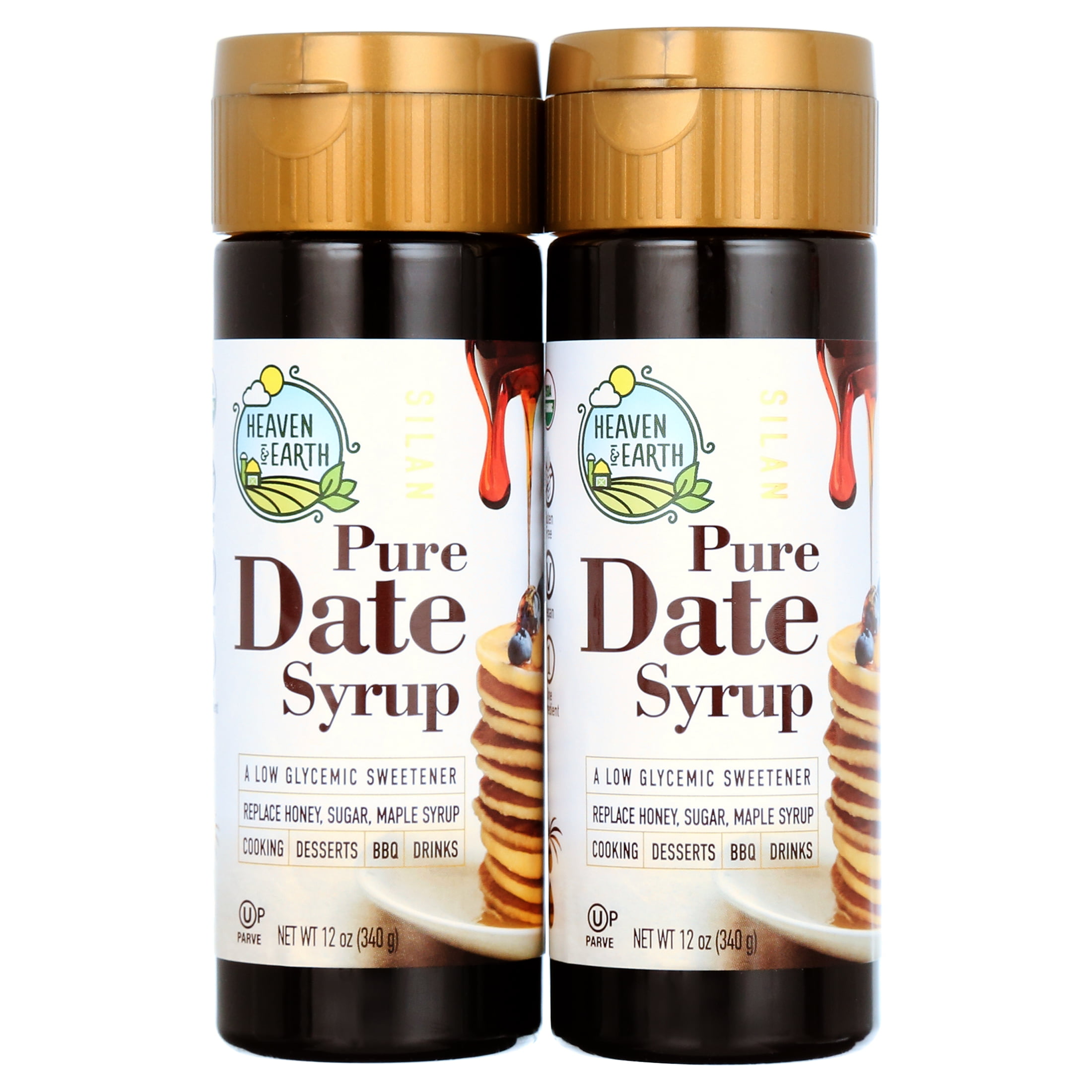Heaven & Earth 100% Pure Organic Date Syrup, Silan, 12oz 2 Pack All ...