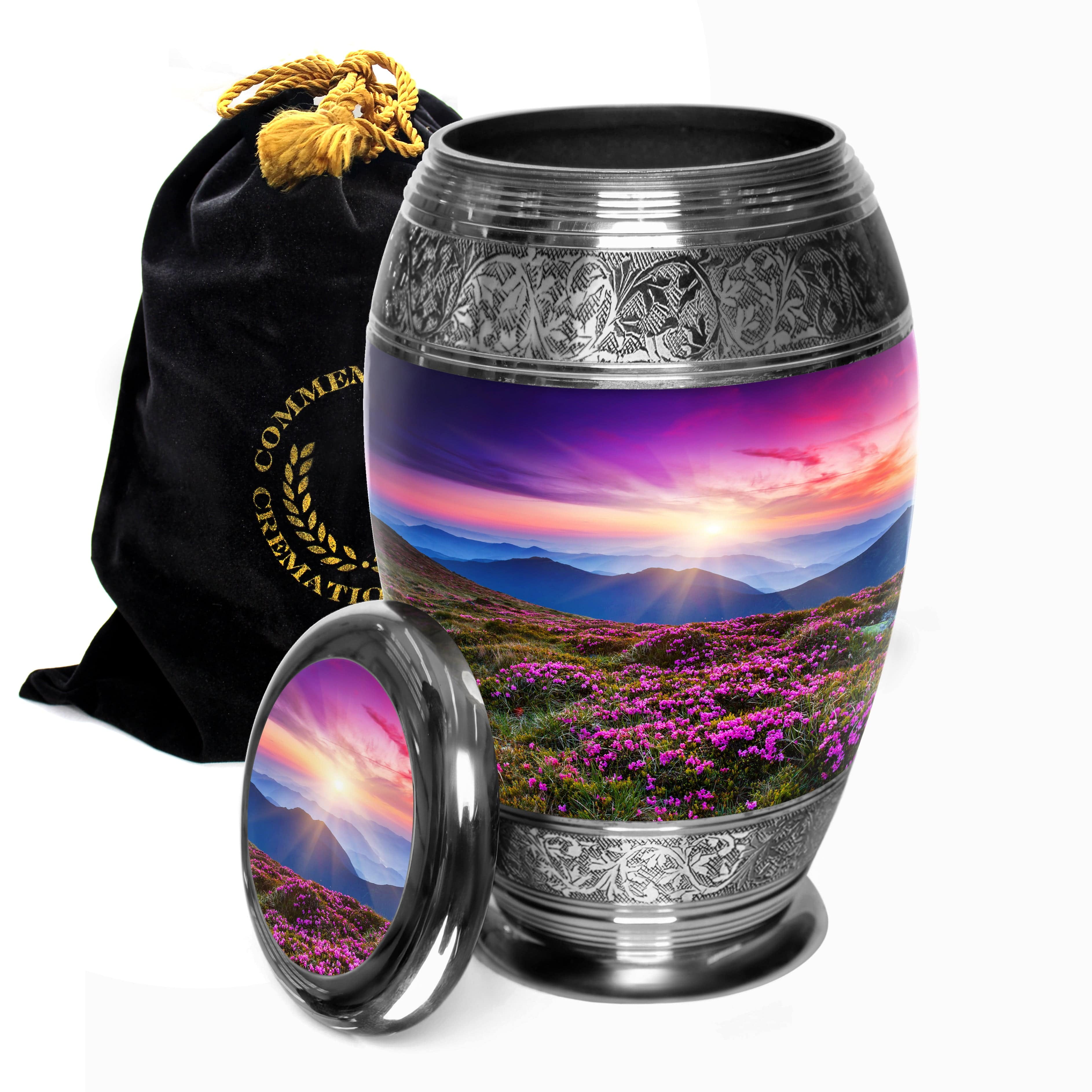 Heaven on Earth Flower Urn, Size XL/Small Metal Keepsake Funeral Urns ...