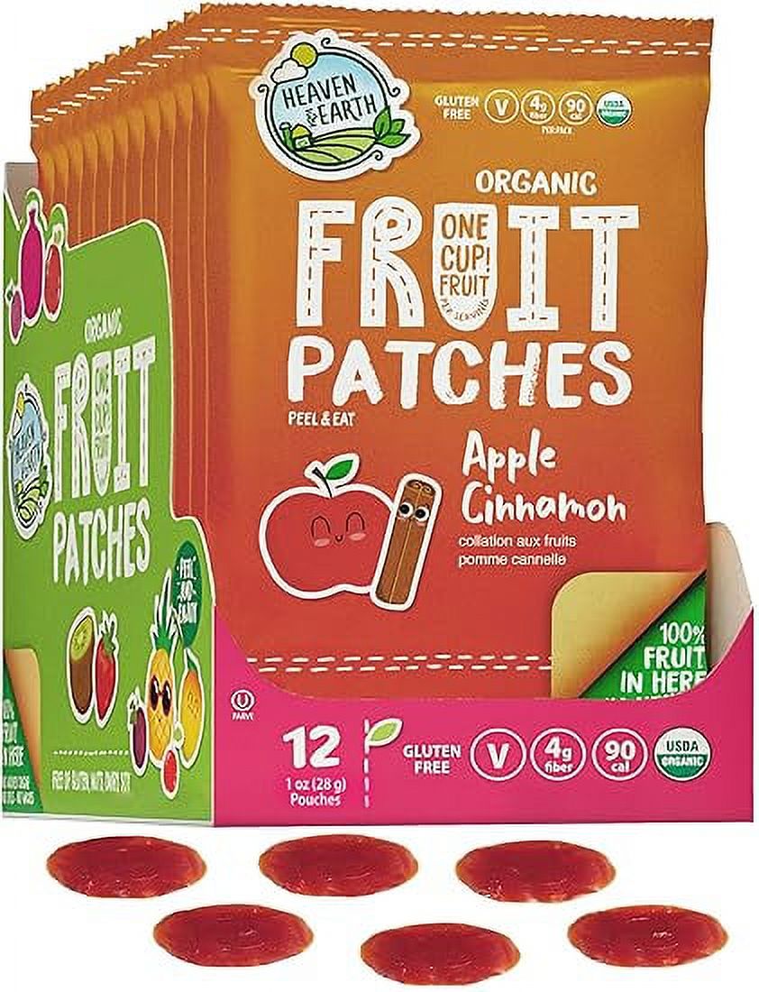 Heaven & Earth Organic Apples & Cinnamon Fruit Patches, 1oz (12 Pack ...