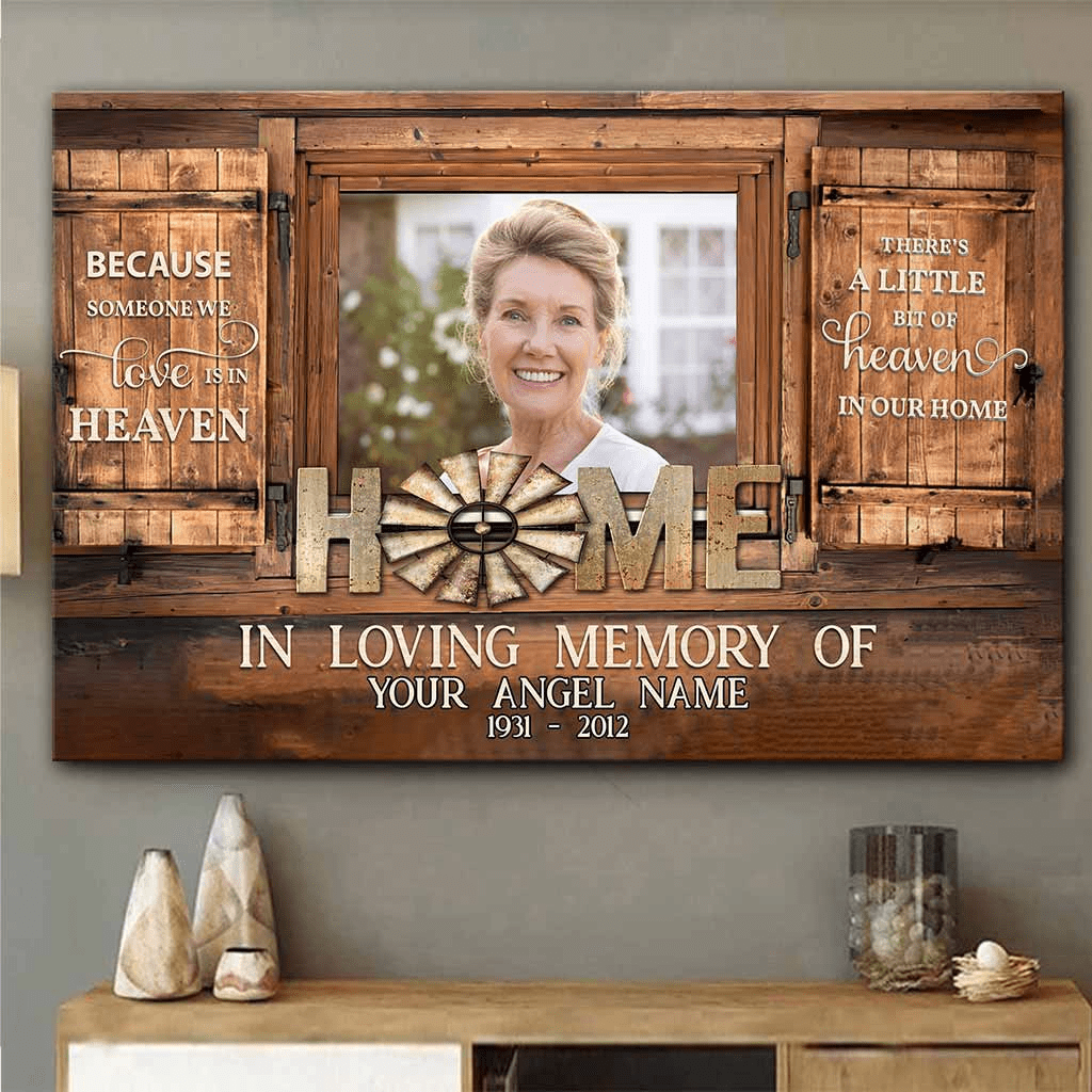 Heaven In Our Home - Personalized Memorial Canvas And Poster 11 x 17 ...