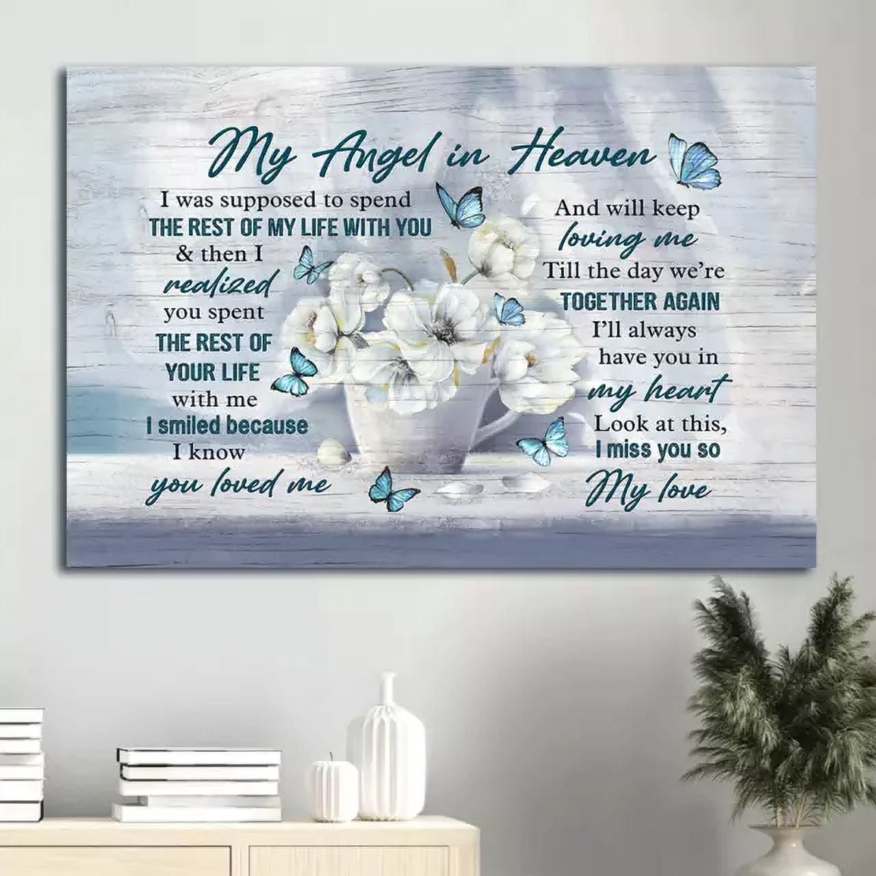 Heaven Poster - Beautiful White Flower, Till The Day We'Re Together ...