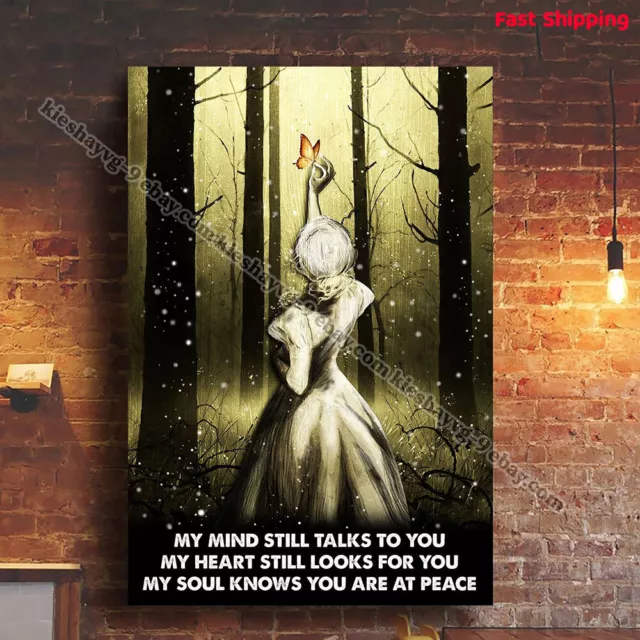 Heaven Poster - Beautiful Woman, Butterfly, In The Forest Poster ...