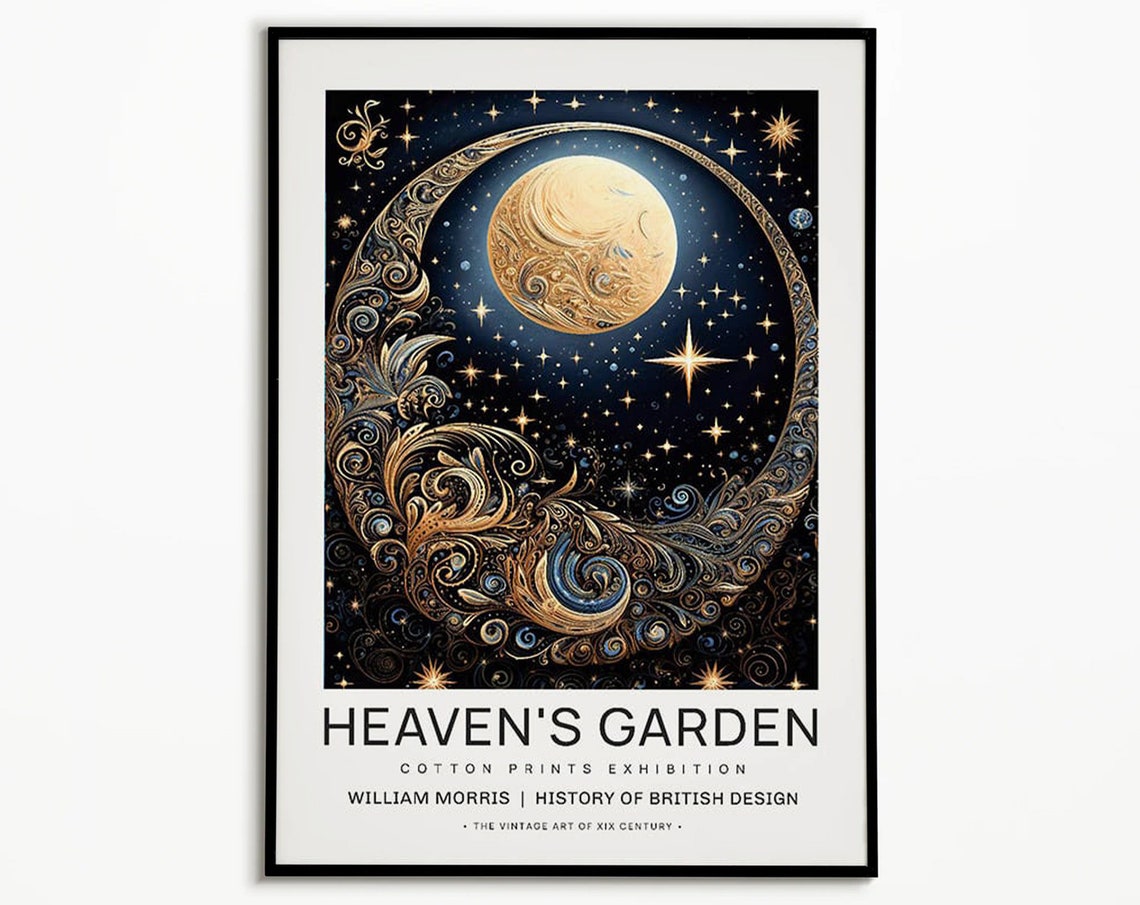 Heaven'S Garden William Morris Style Poster, Poster, Wall Art, Poster ...