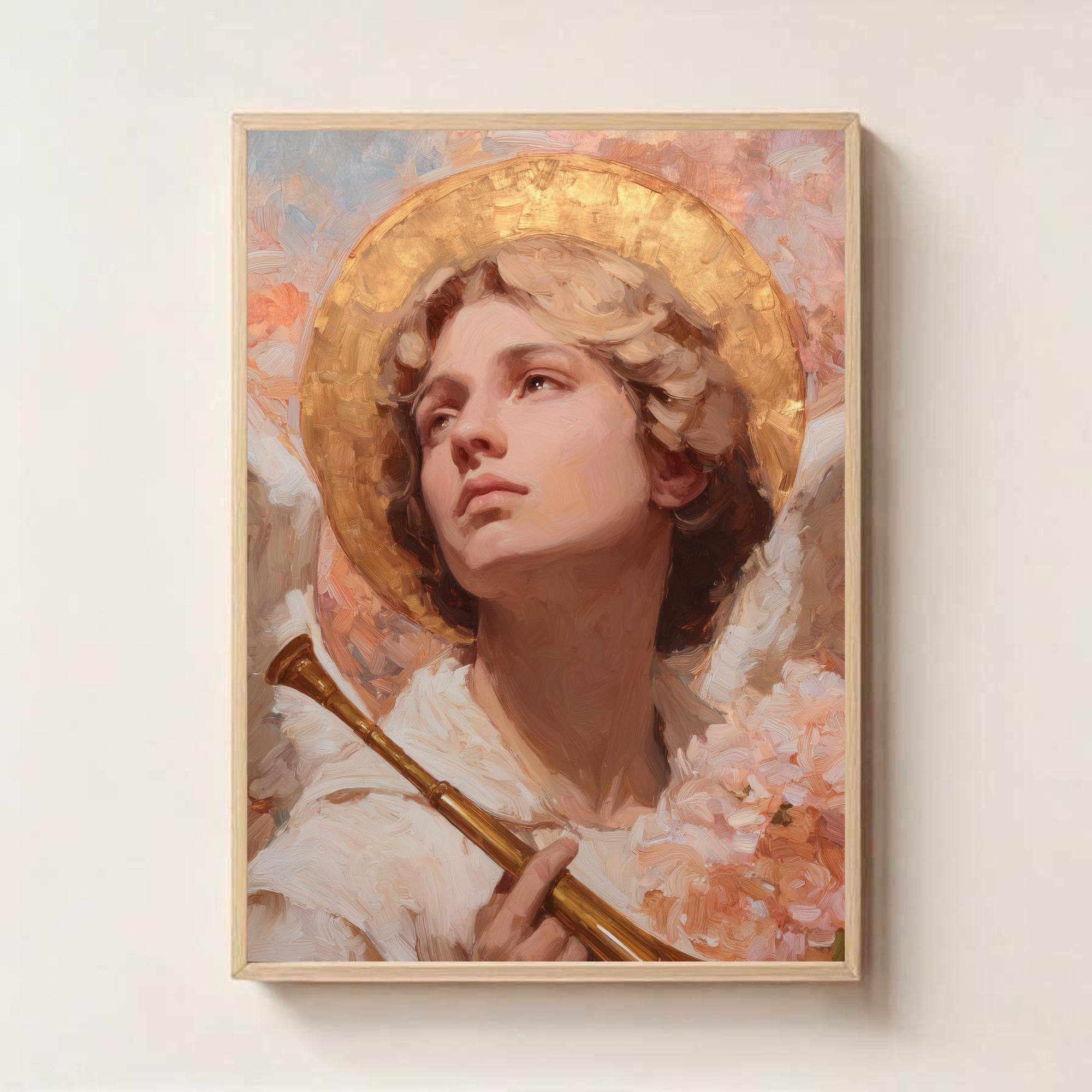 Heaven’S Messenger – Archangel Gabriel Portrait Art, Angelic Wall Decor ...